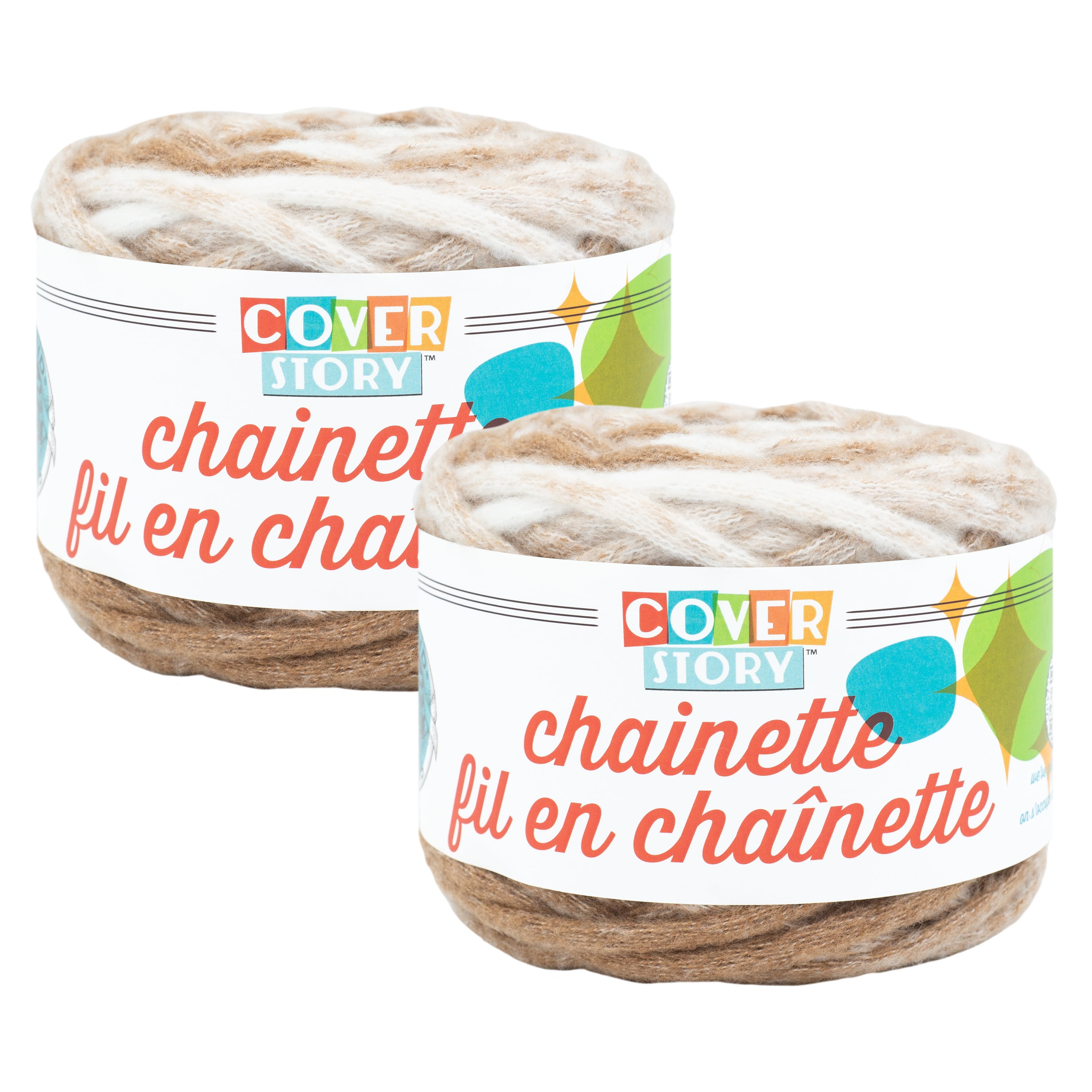 Lion Brand Yarn Cover Story Chainette Camel Super Bulky Polyester Yarn ...