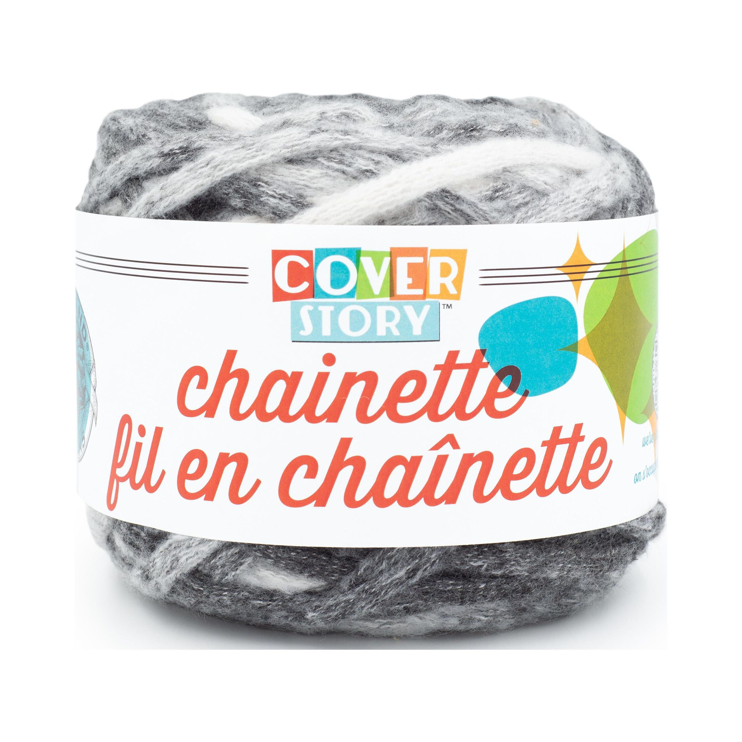 Lion Brand Yarn Cover Story Chainette Charcoal Super Bulky Polyester ...