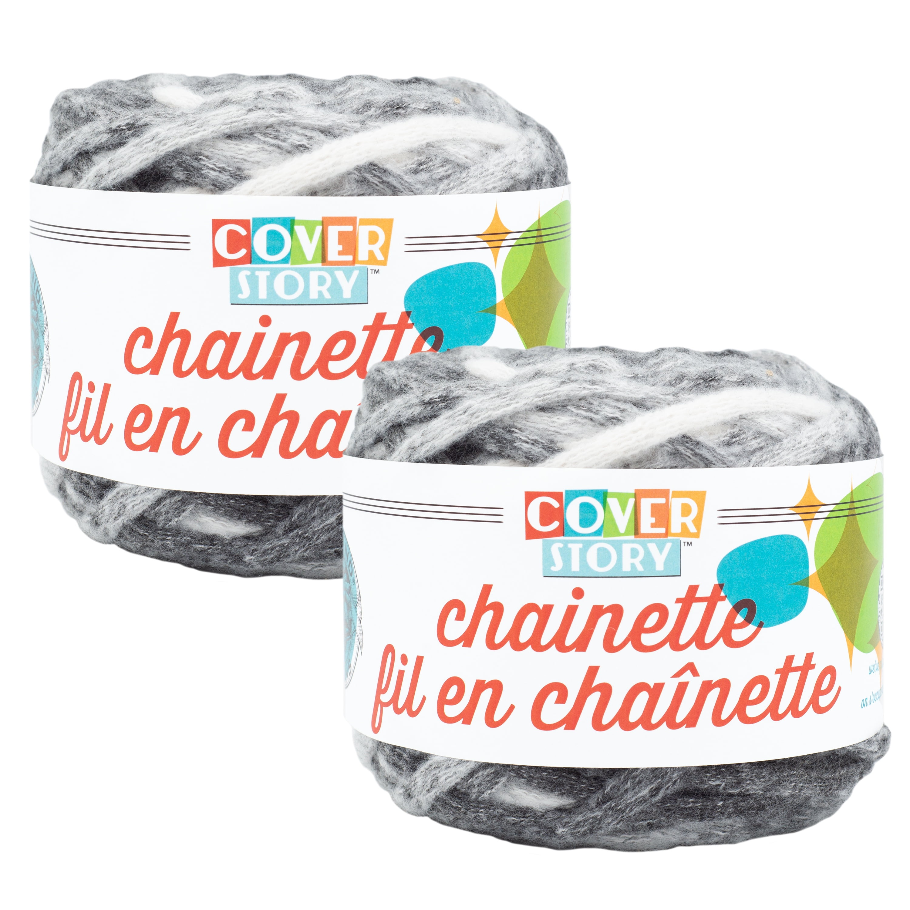 Lion Brand Yarn Cover Story Chainette Charcoal Super Bulky Polyester ...