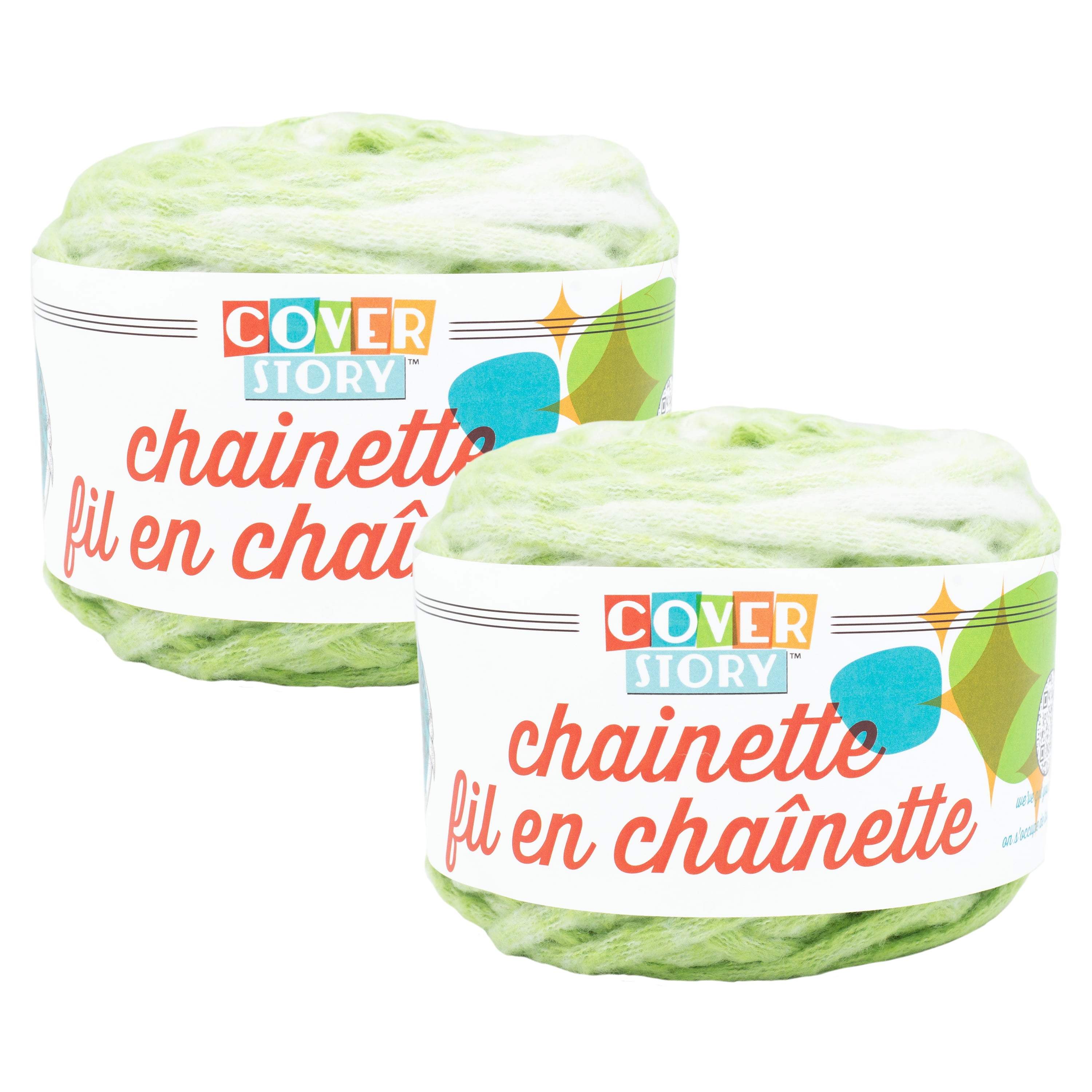 Lion Brand Yarn Cover Story Chainette Lime Super Bulky Polyester Yarn 2 ...