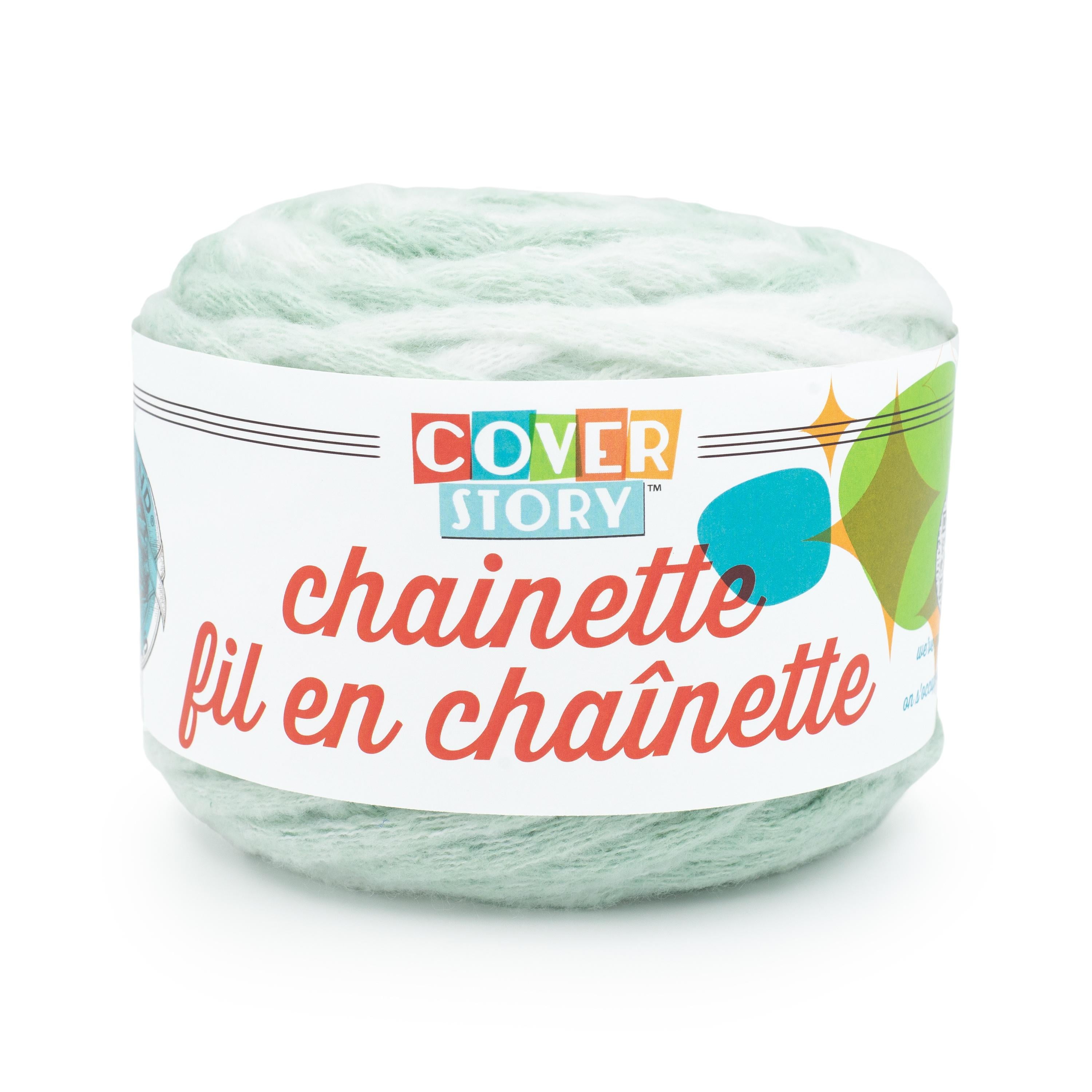 Lion Brand Yarn Cover Story Chainette Mint Super Bulky Polyester Green ...