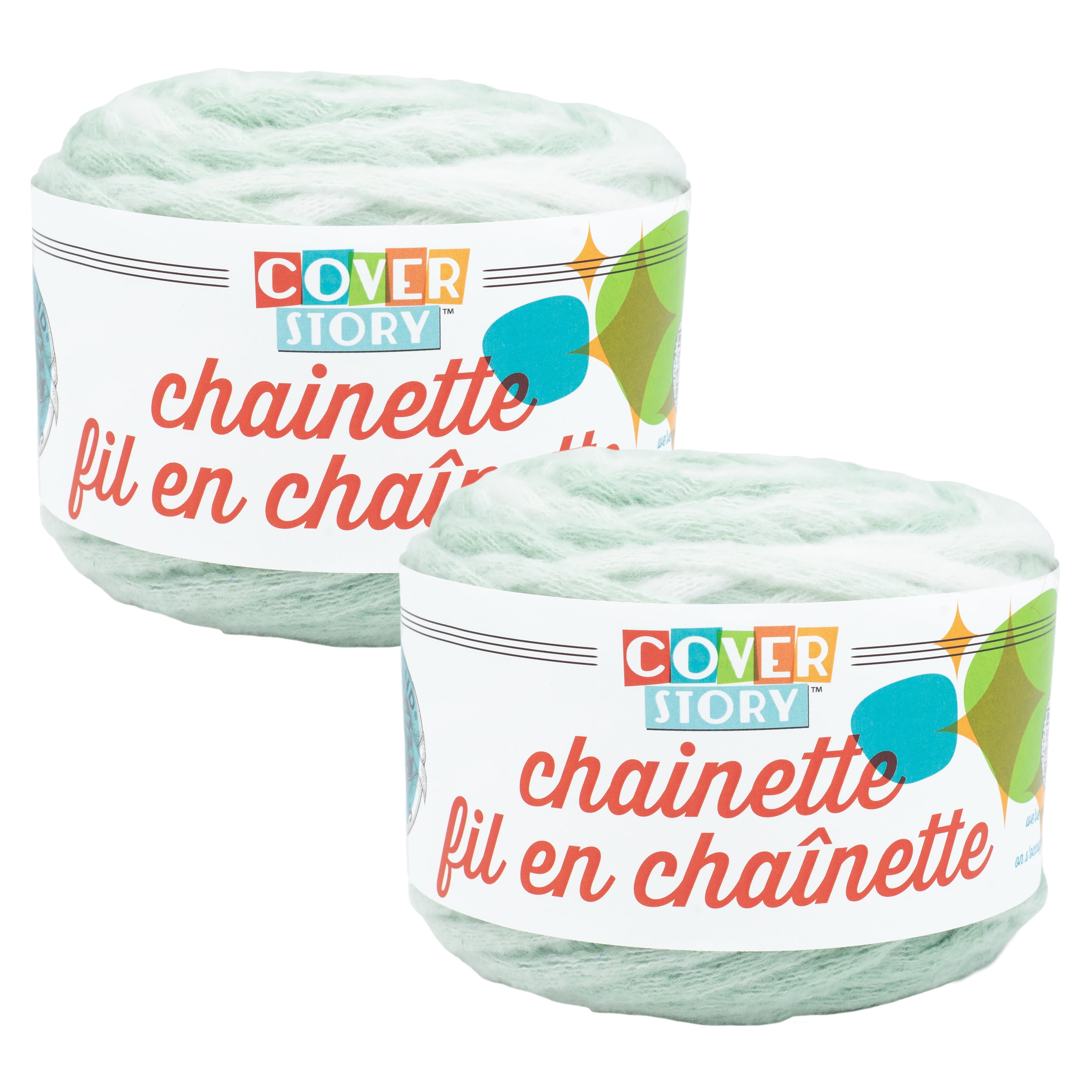 Lion Brand Yarn Cover Story Chainette Mint Super Bulky Polyester Yarn 2 ...