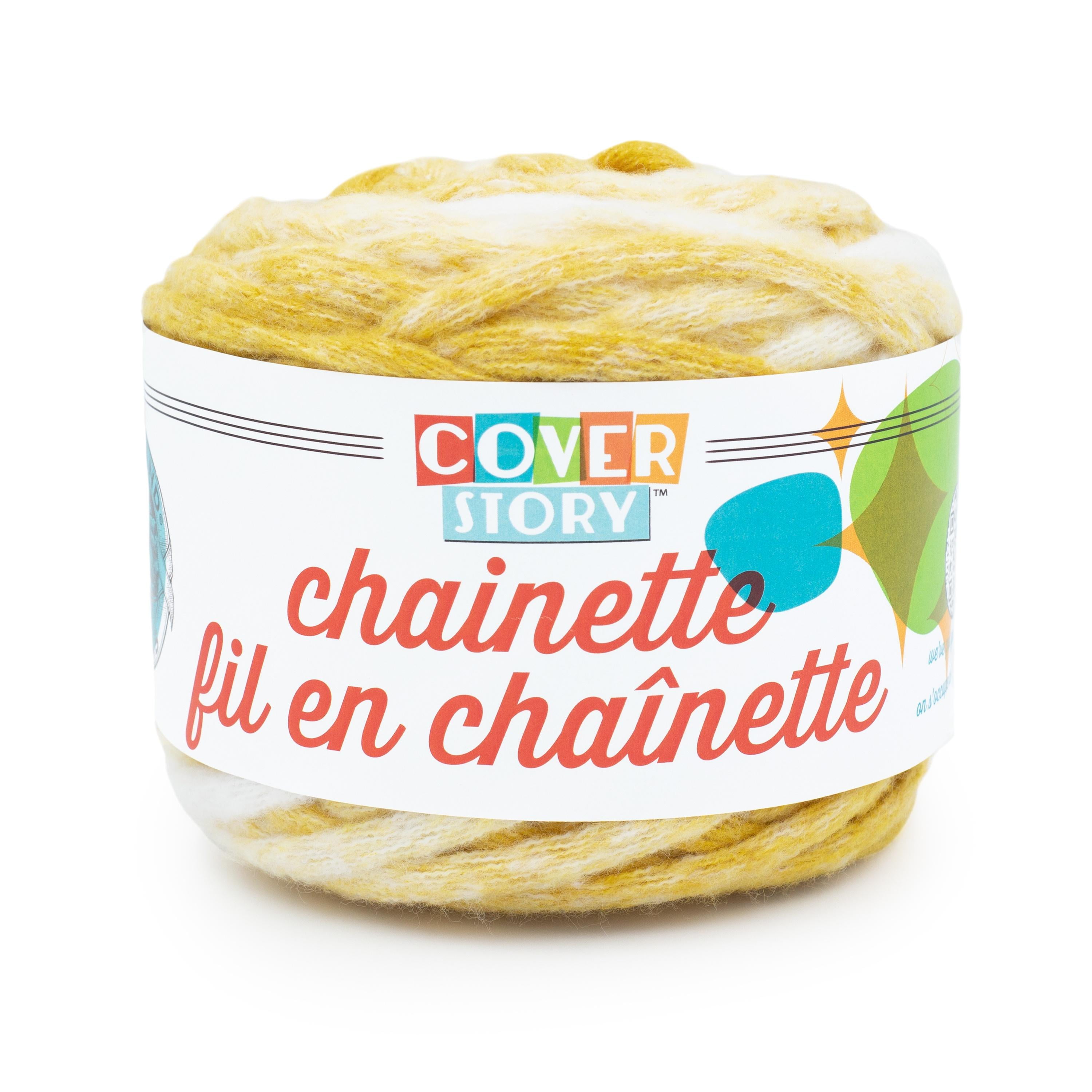 Lion Brand Yarn Cover Story Chainette Mustard Super Bulky Polyester ...