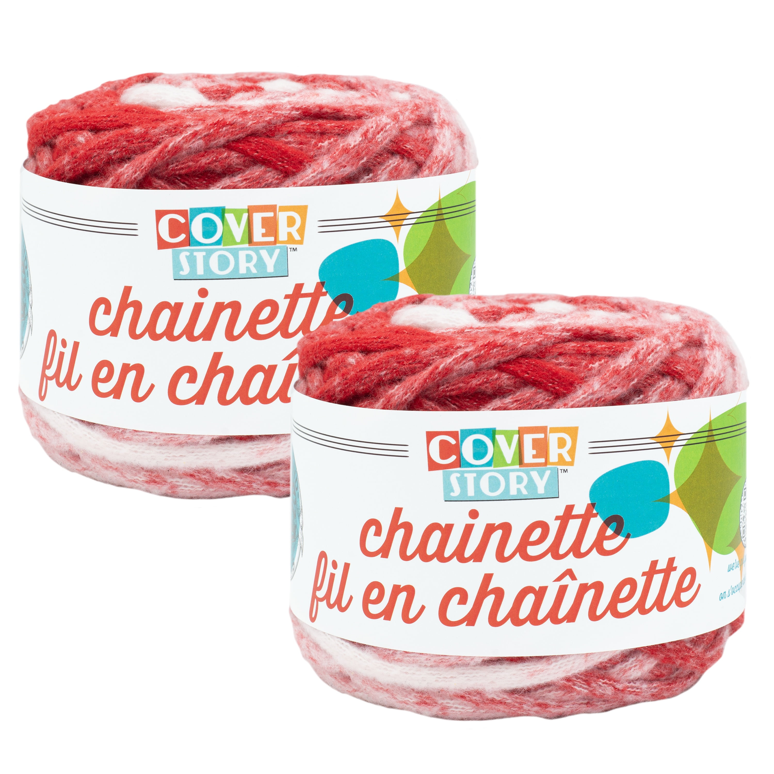 Lion Brand Yarn Cover Story Chainette Red Super Bulky Polyester Yarn 2 ...