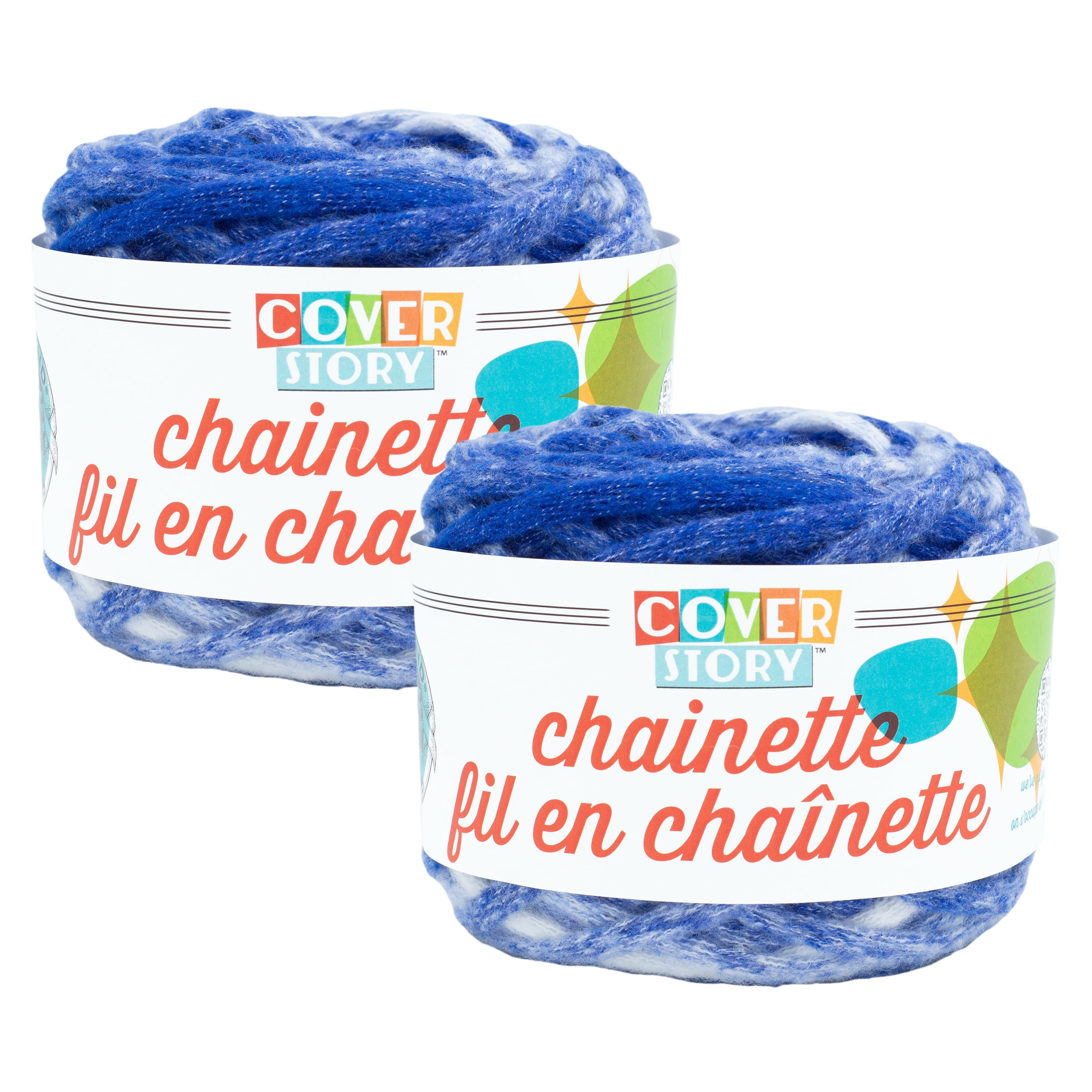Lion Brand Yarn Cover Story Chainette Royal Blue Super Bulky Polyester ...