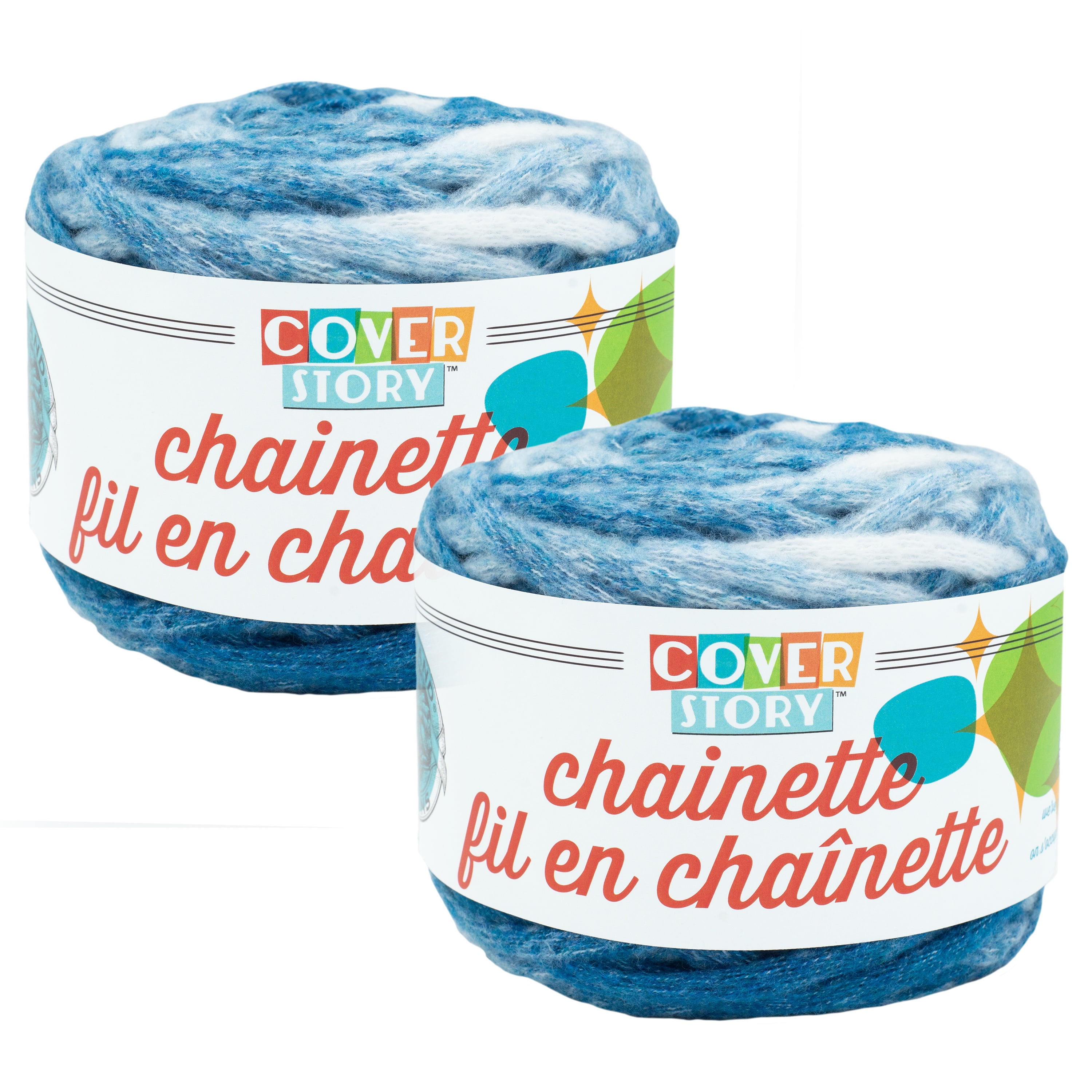 Lion Brand Yarn Cover Story Chainette Teal Super Bulky Polyester Yarn 2 ...