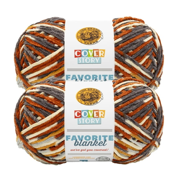 Lion Brand Yarn Cover Story: Favorite Blanket Harvest Super Bulky Yarn ...
