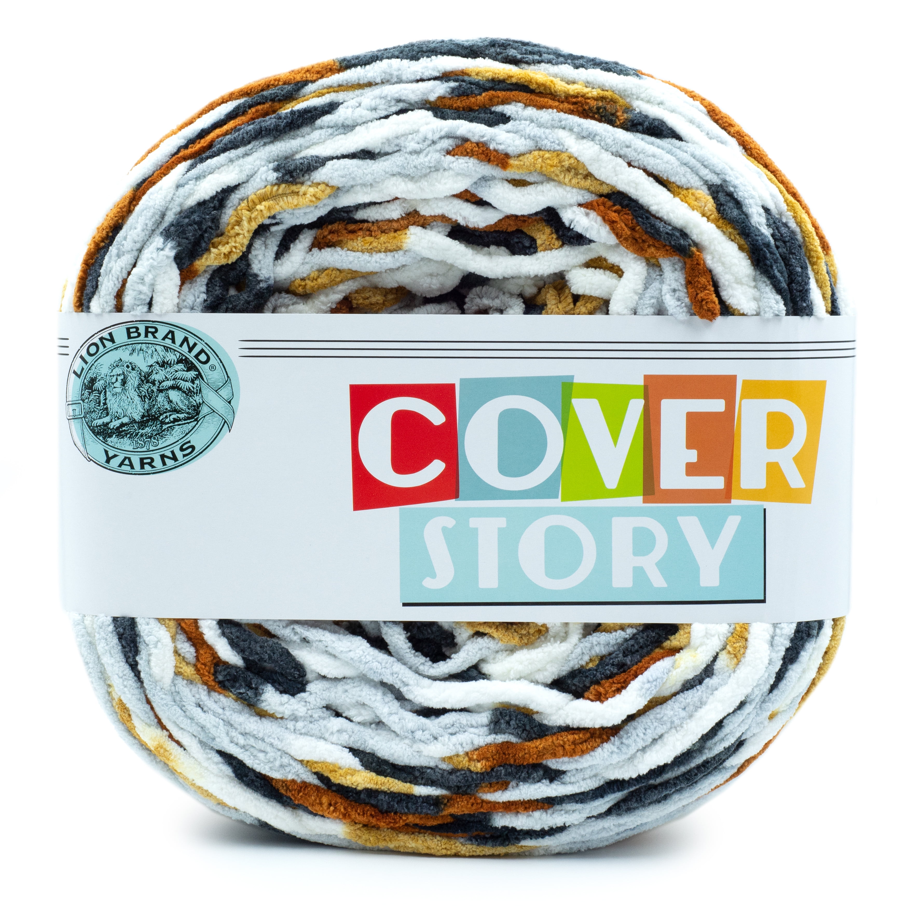 Lion Brand Yarn Cover Story Oro 1 Ball Chenille Afghan Super Bulky ...