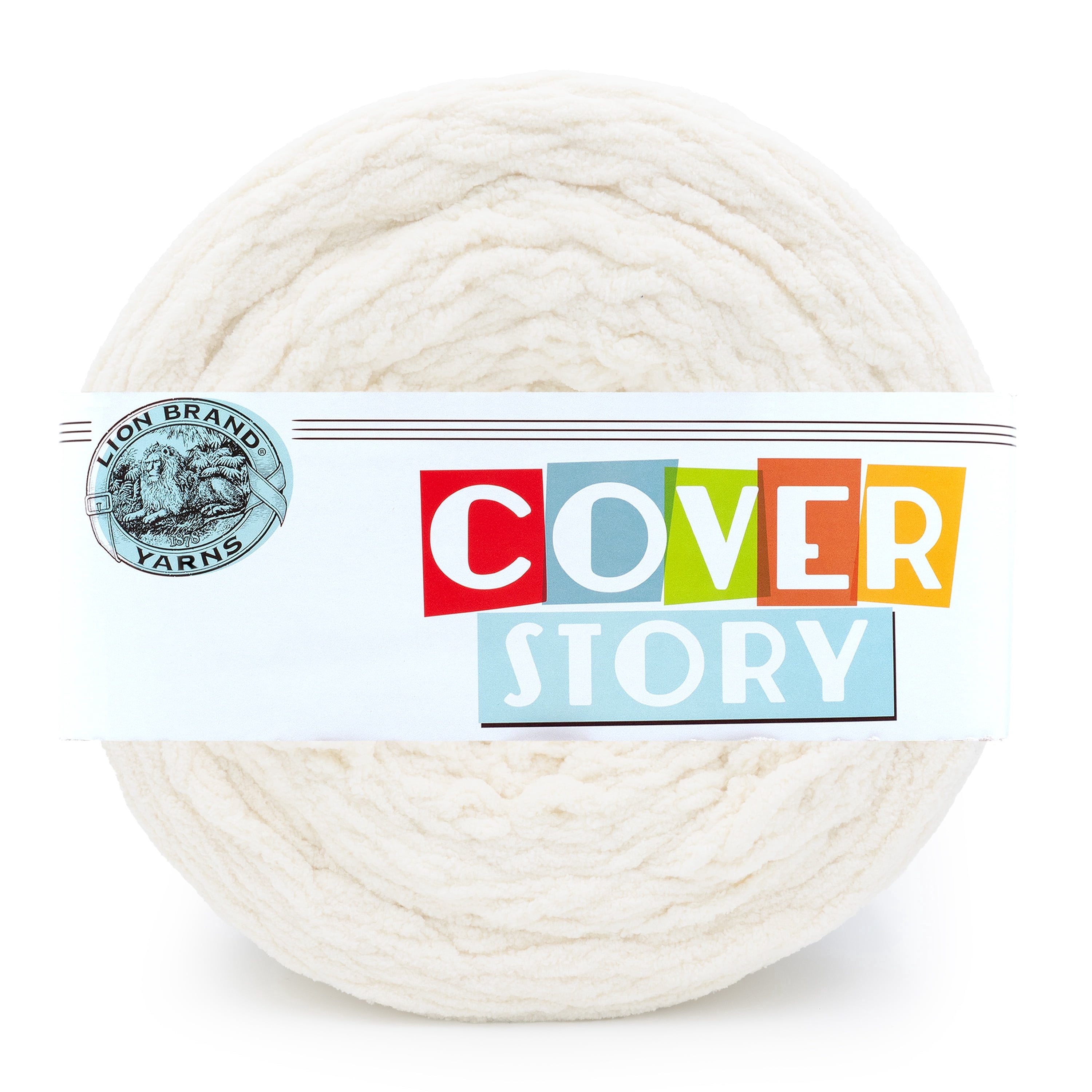 Lion Brand Yarn Cover Story Parchment Super Bulky Polyester Off-White ...