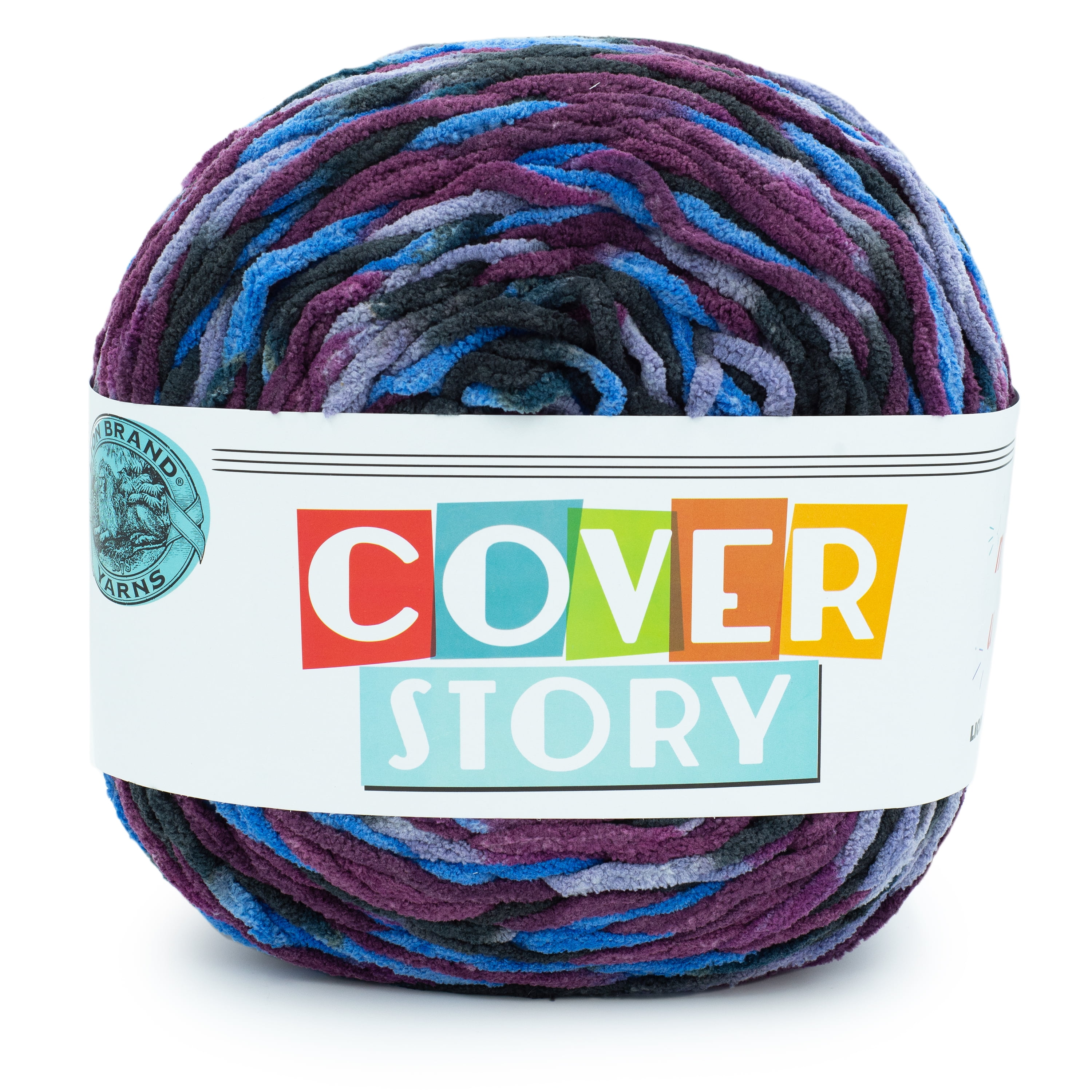 Lion Brand Yarn Cover Story Royal Super Bulky Polyester Multi-color ...