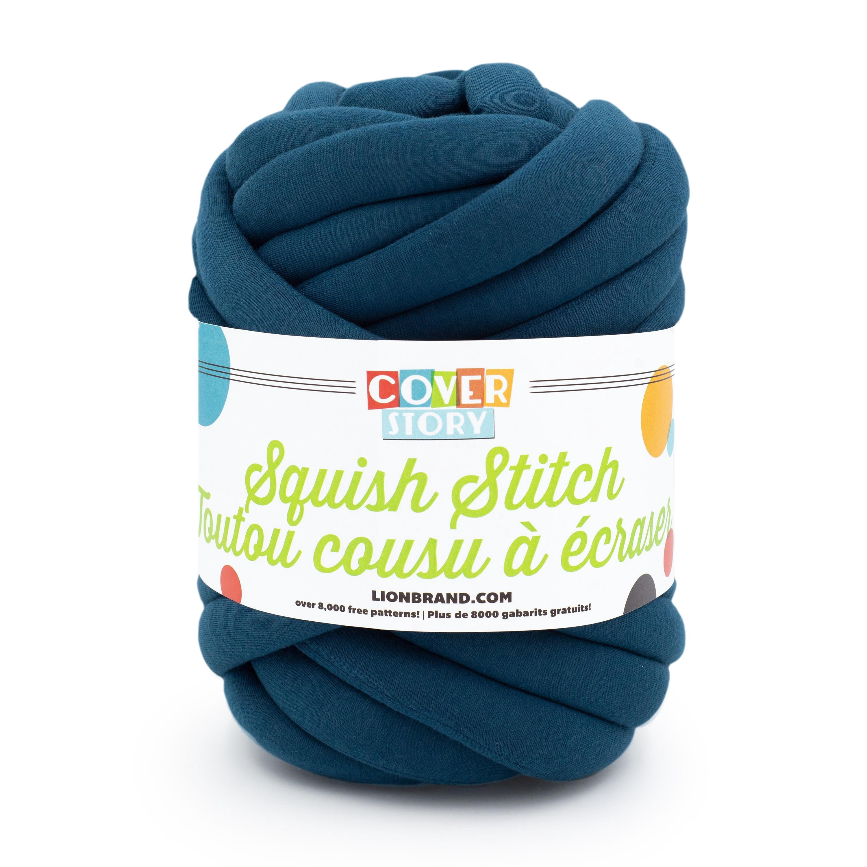Lion Brand Yarn Cover Story Squish Stitch Mallard Jumbo Polyester Blue ...