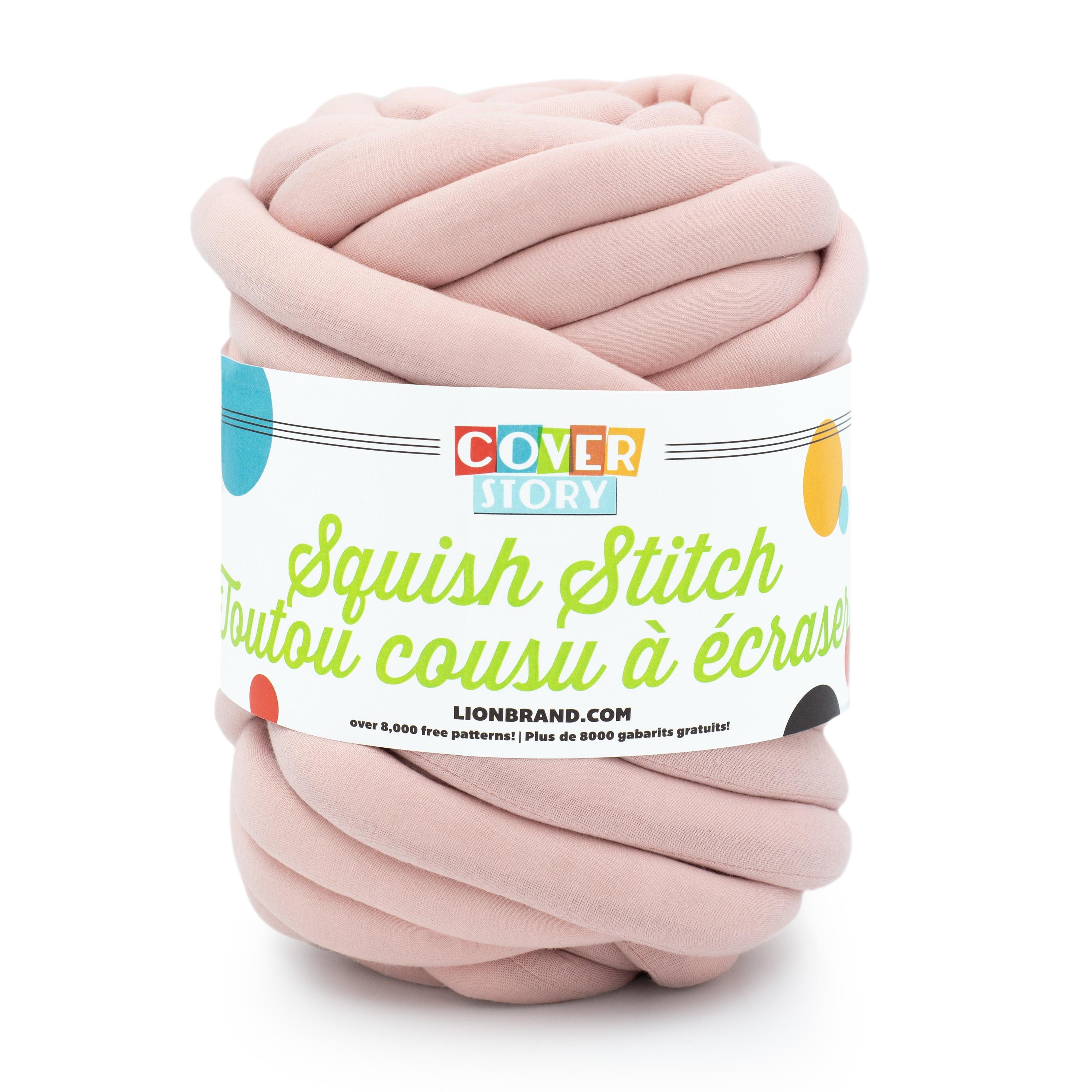 Lion Brand Yarn Cover Story Squish Stitch Sweet Pink Jumbo Polyester ...