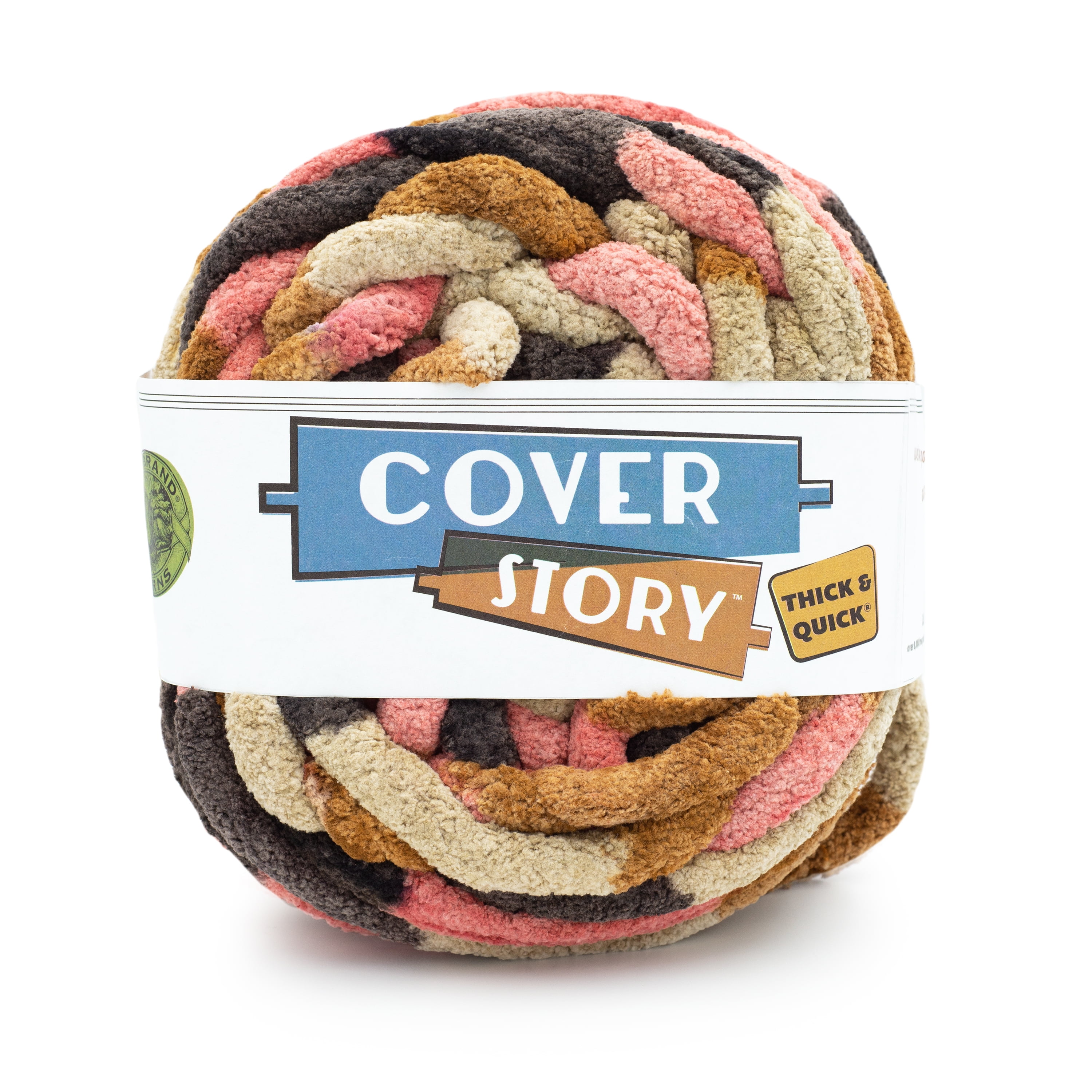 Lion Brand Yarn Cover Story Thick & Quick Desert Rose Jumbo Polyester ...