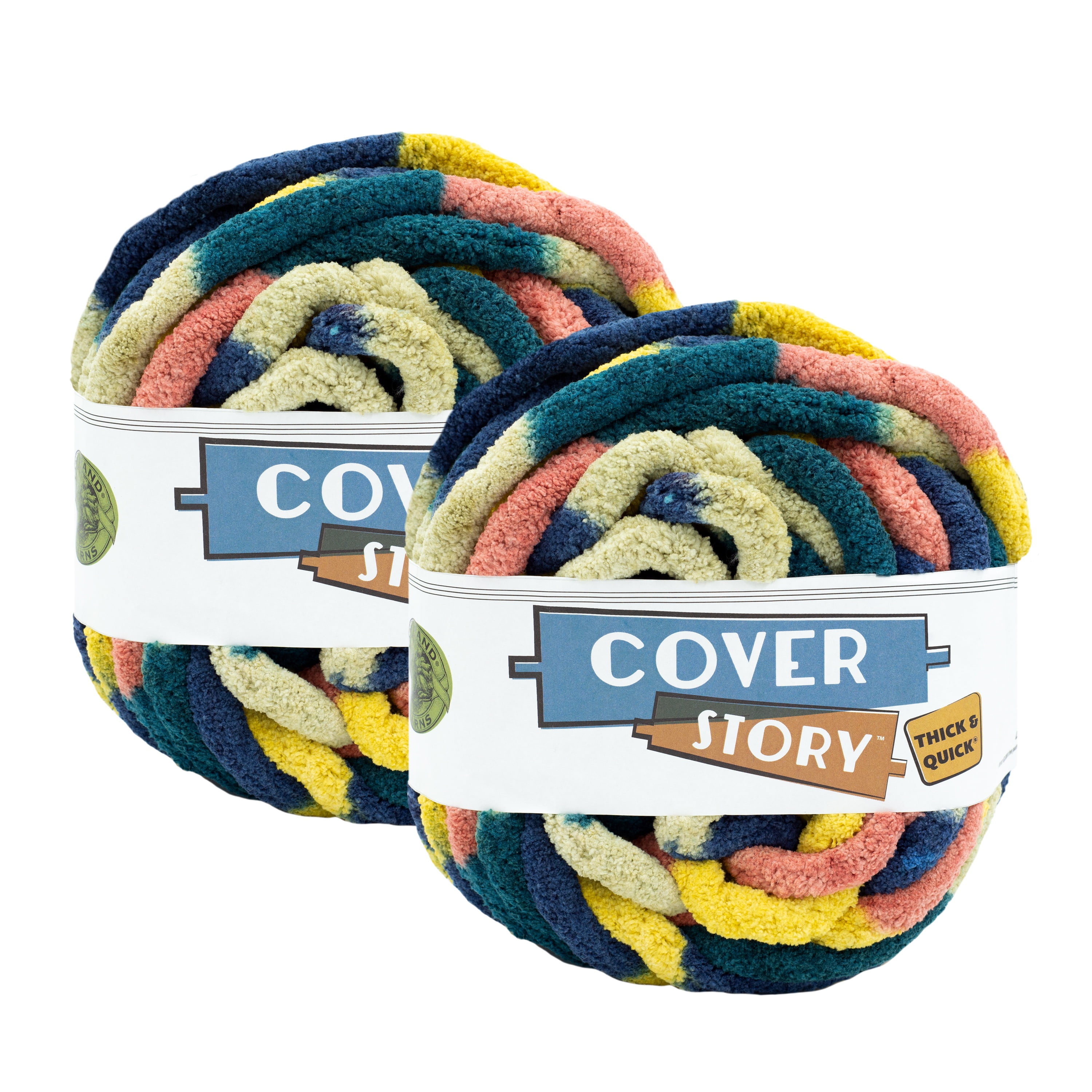Lion Brand Yarn Cover Story Thick & Quick Marsh Jumbo Polyester Yarn 2 ...
