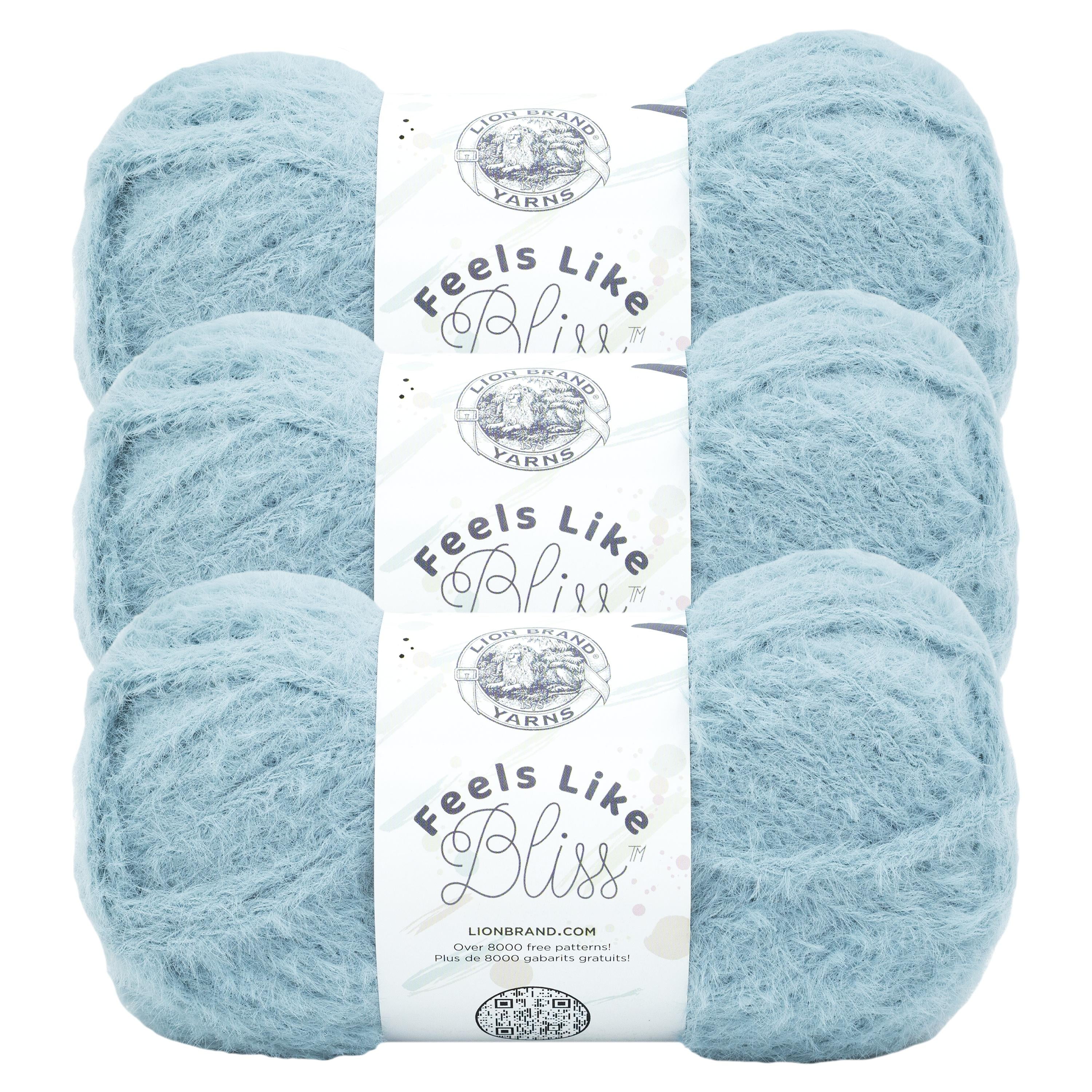 Lion Brand Yarn Feels Like Bliss Aqua Bulky Nylon Blue Yarn 3 Pack ...