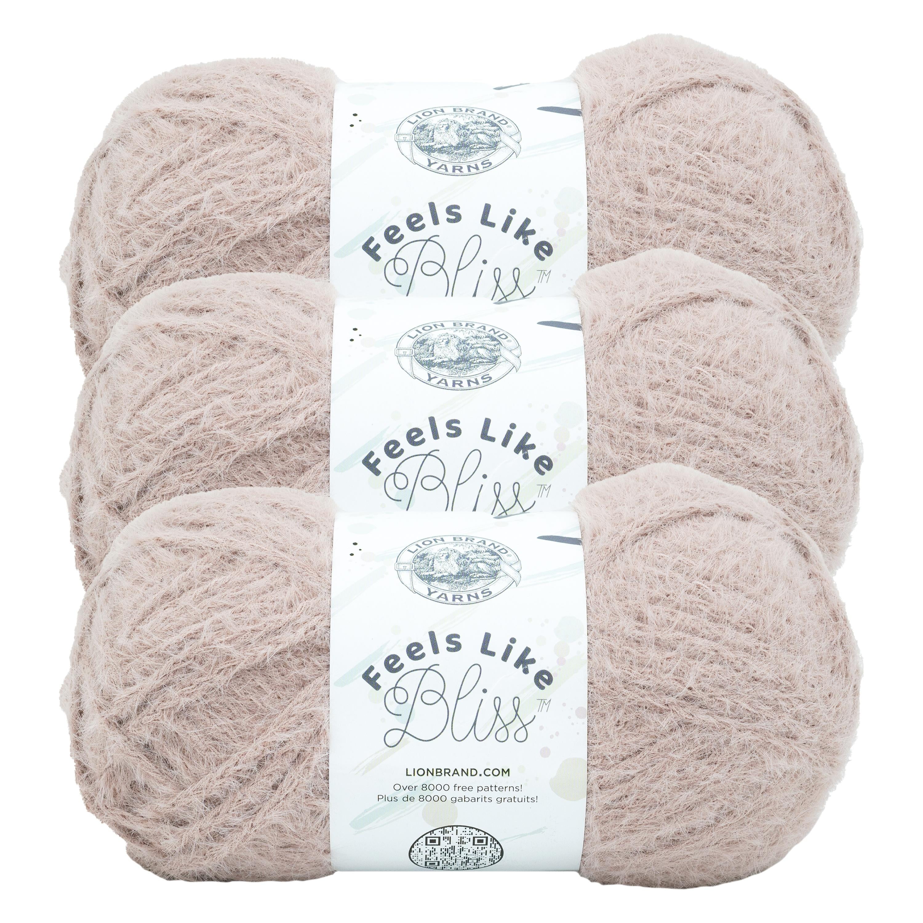 Lion Brand Yarn Feels Like Bliss Cocoa Bulky Nylon Brown Yarn 3 Pack ...