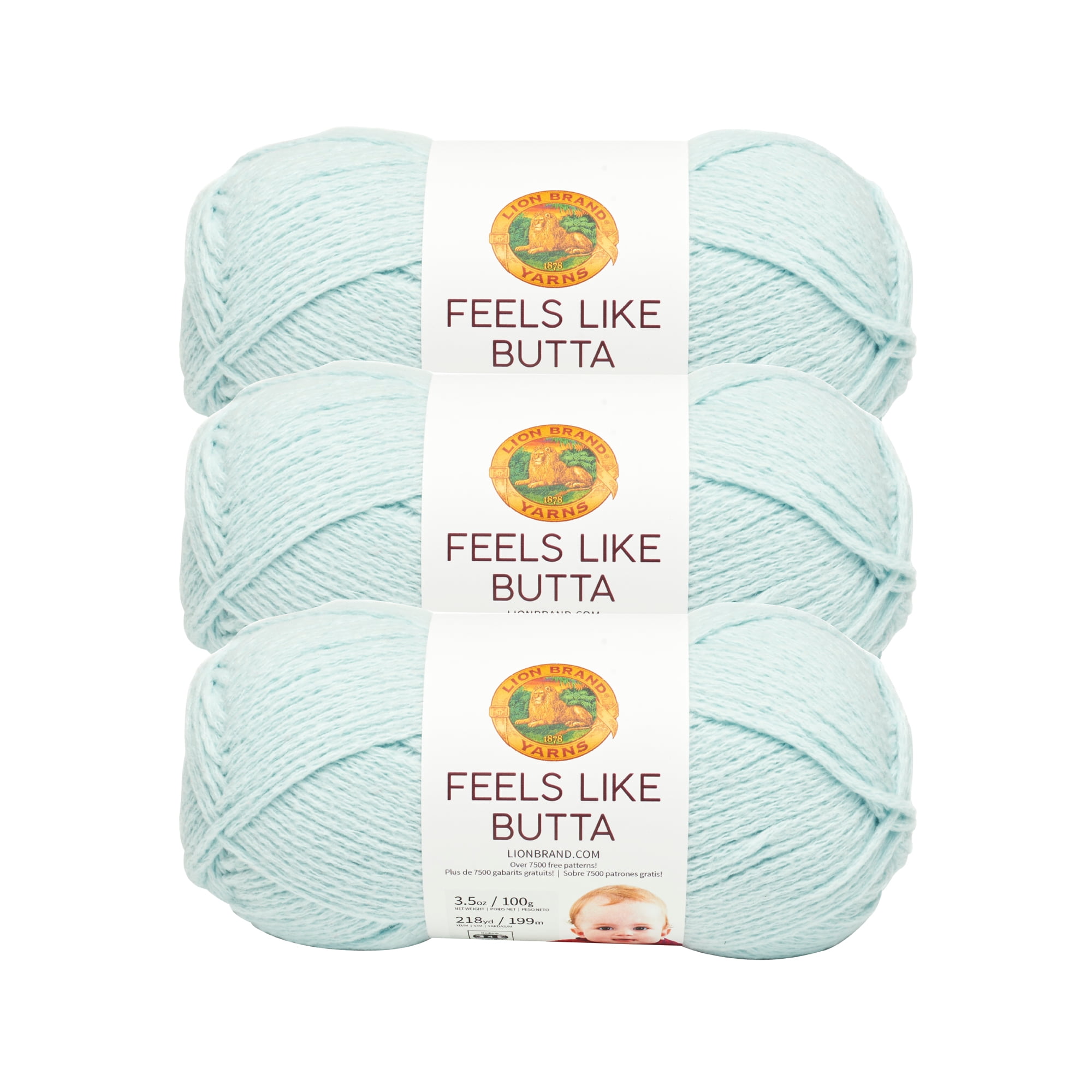 Lion Brand Yarn Feels Like Butta Ice Super Soft Baby Medium Polyester ...