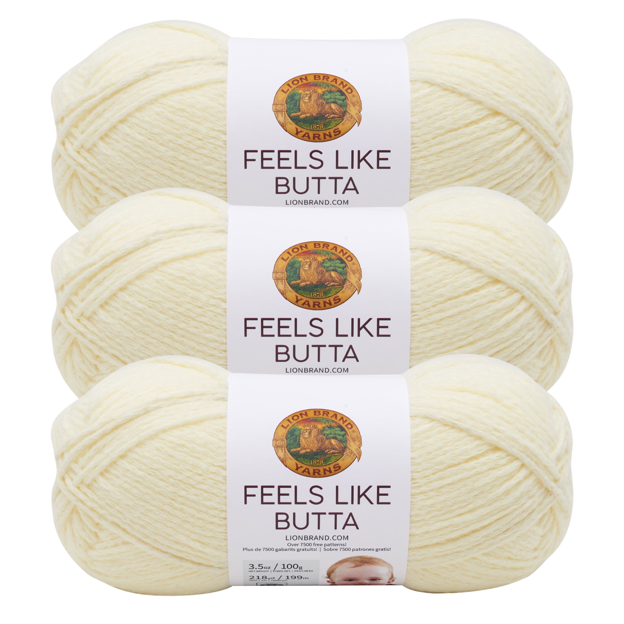 Lion Brand Yarn Feels Like Butta Lemon Super Soft Baby Medium Polyester ...