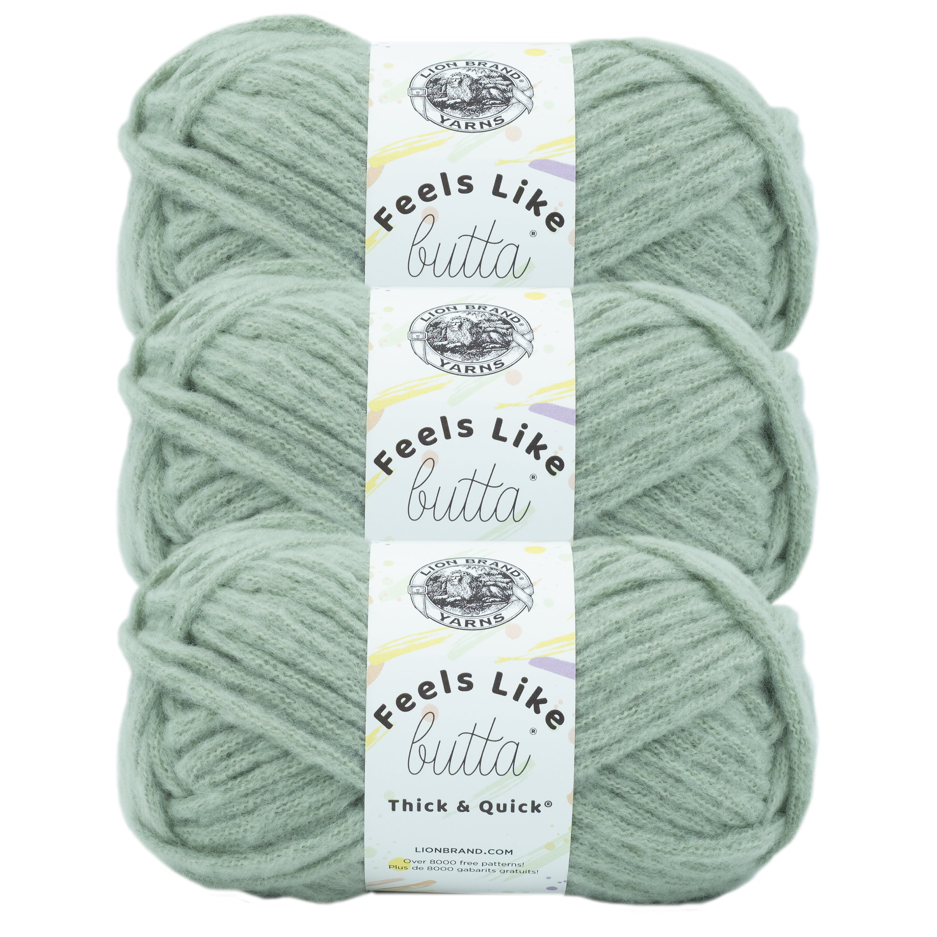 Lion Brand Yarn Feels Like Butta Thick & Quick Willow Super Bulky ...
