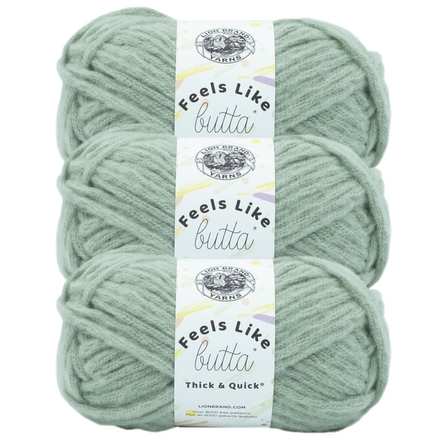 Lion Brand Yarn Feels Like Butta Thick & Quick Willow Super Bulky ...