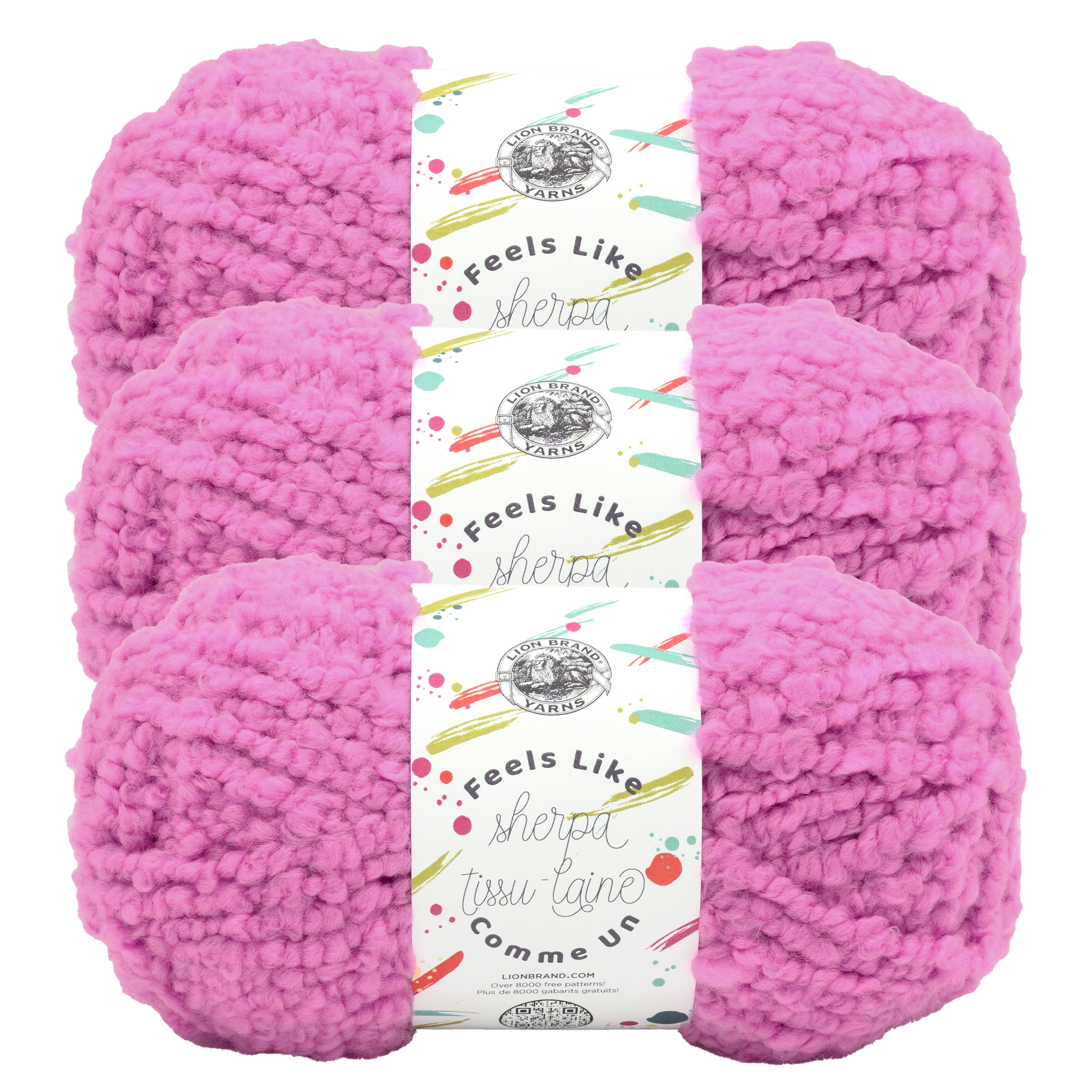 Lion Brand Yarn Feels Like Sherpa Orchid Bulky Acrylic, Polyester Yarn ...