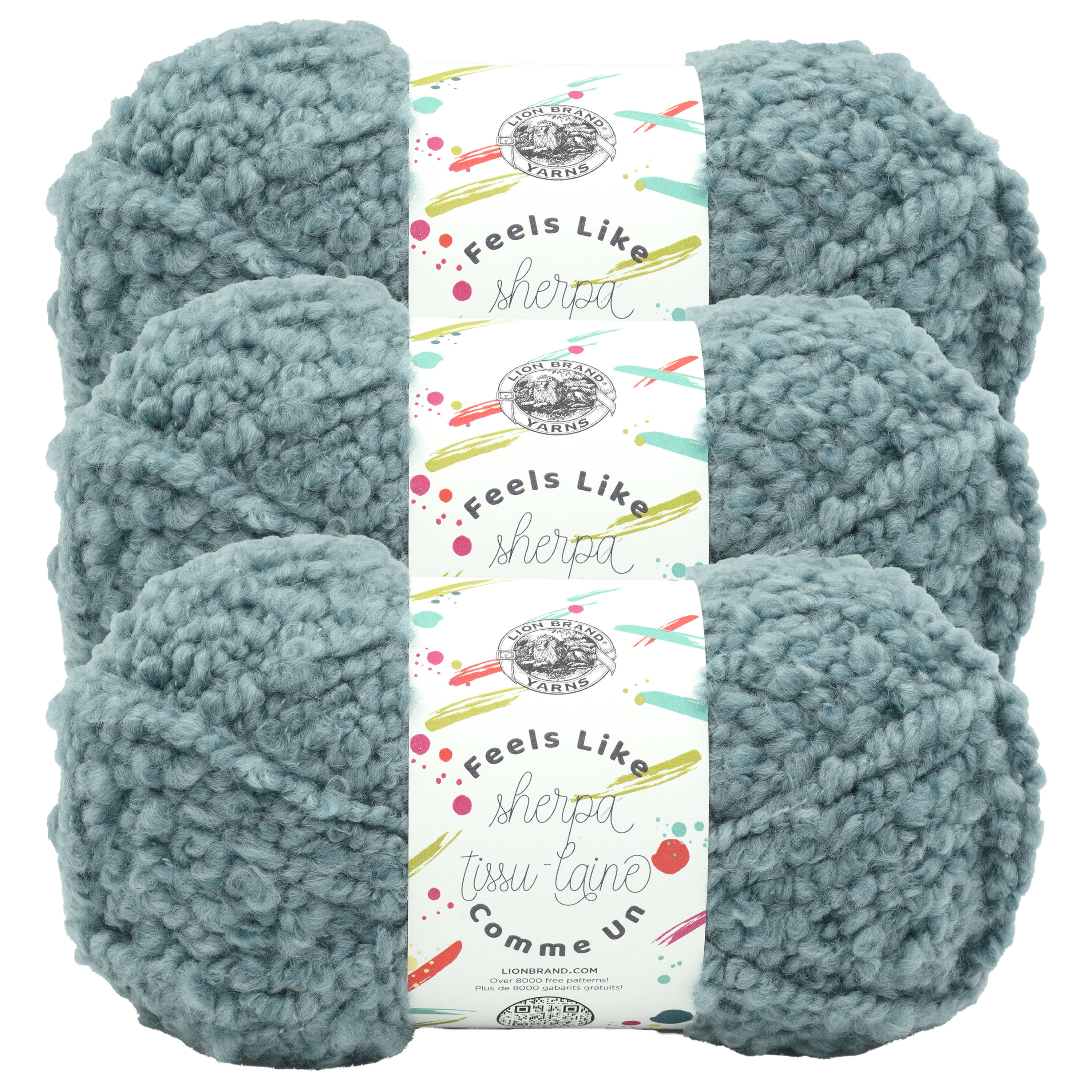 Lion Brand Yarn Feels Like Sherpa Sagebrush Bulky Acrylic, Polyester ...