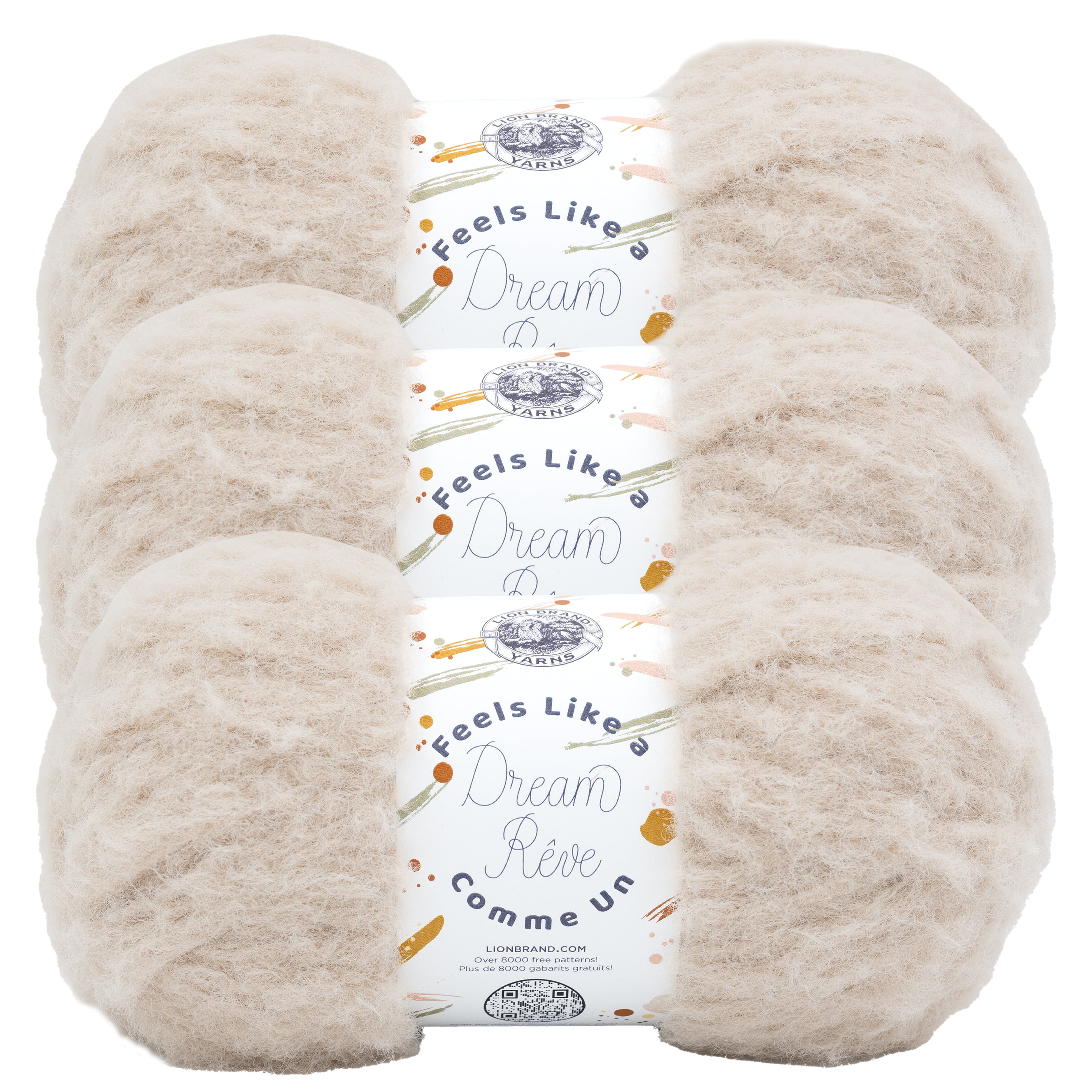 Lion Brand Yarn Feels Like a Dream Oatmeal Bulky Nylon Yarn 3 Pack ...