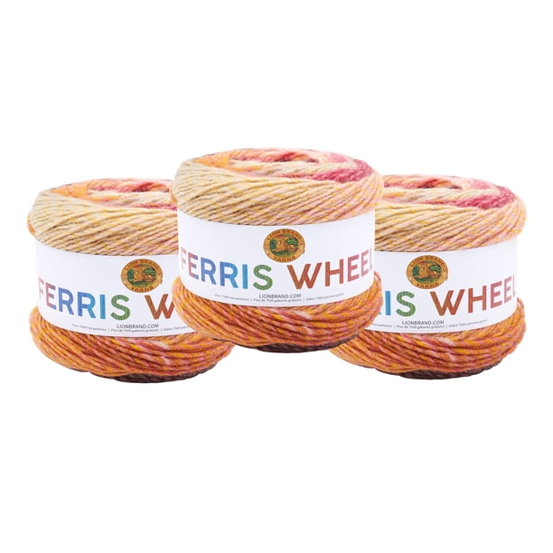Lion Brand Yarn Ferris Wheel Cherry on Top Self-Striping Cake Medium ...