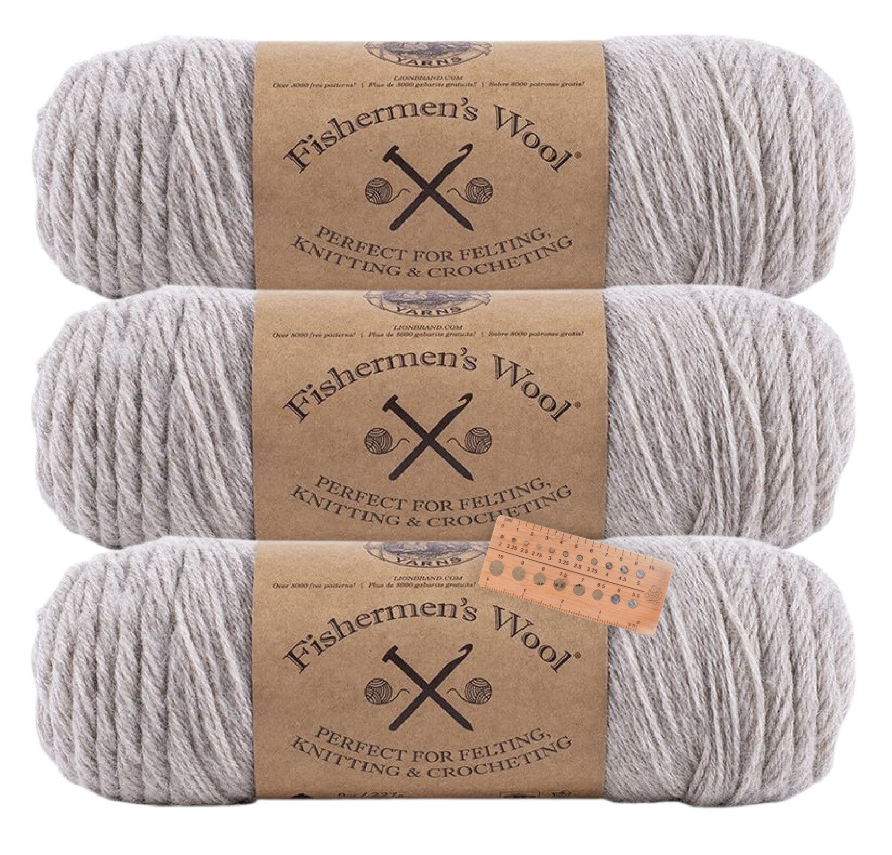 Lion Brand Yarn - Fishermen's Wool - 3 Pack (Oatmeal) - Walmart.com