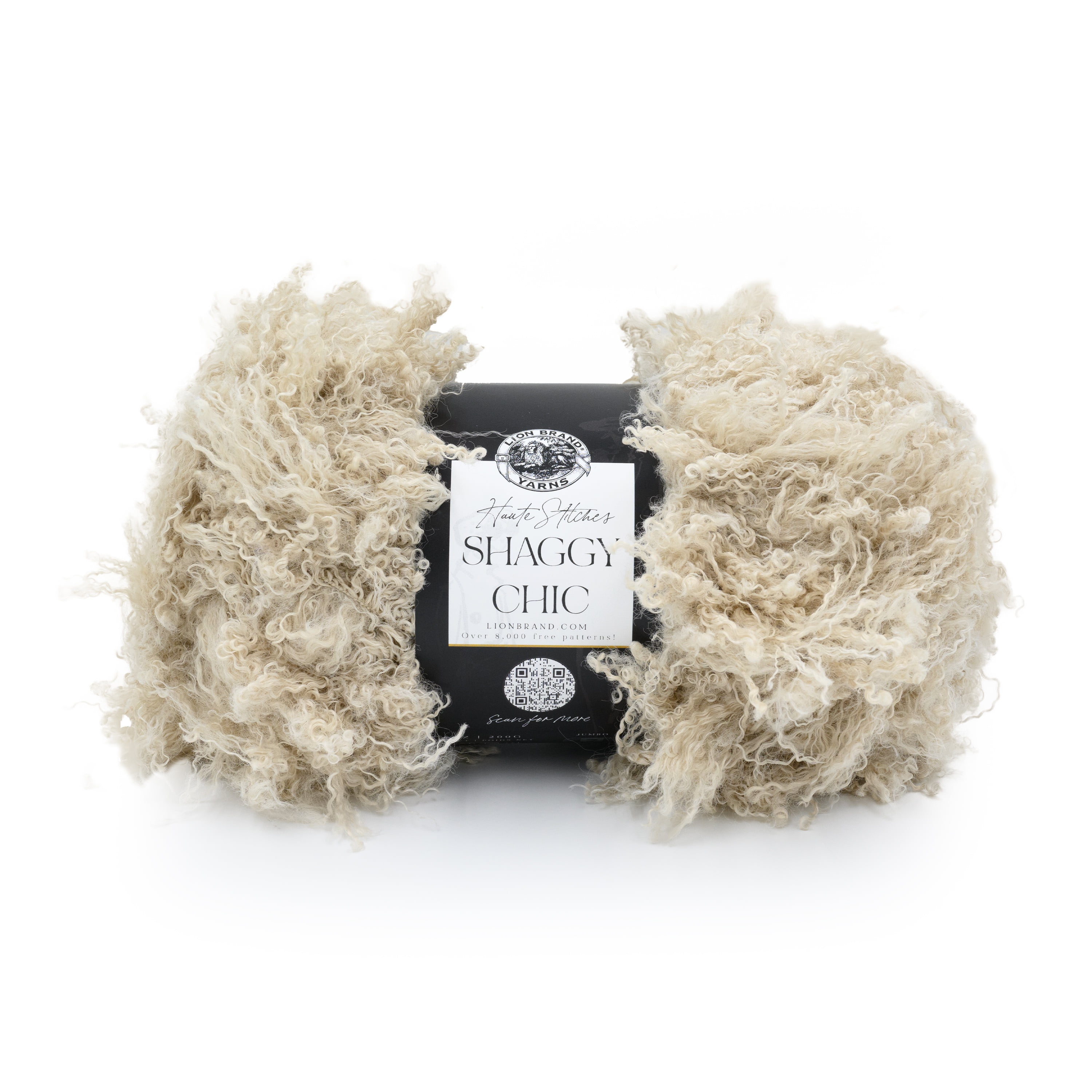 Lion Brand Yarn Haute Stitches Shaggy Chic Latte Jumbo Polyester Beige ...