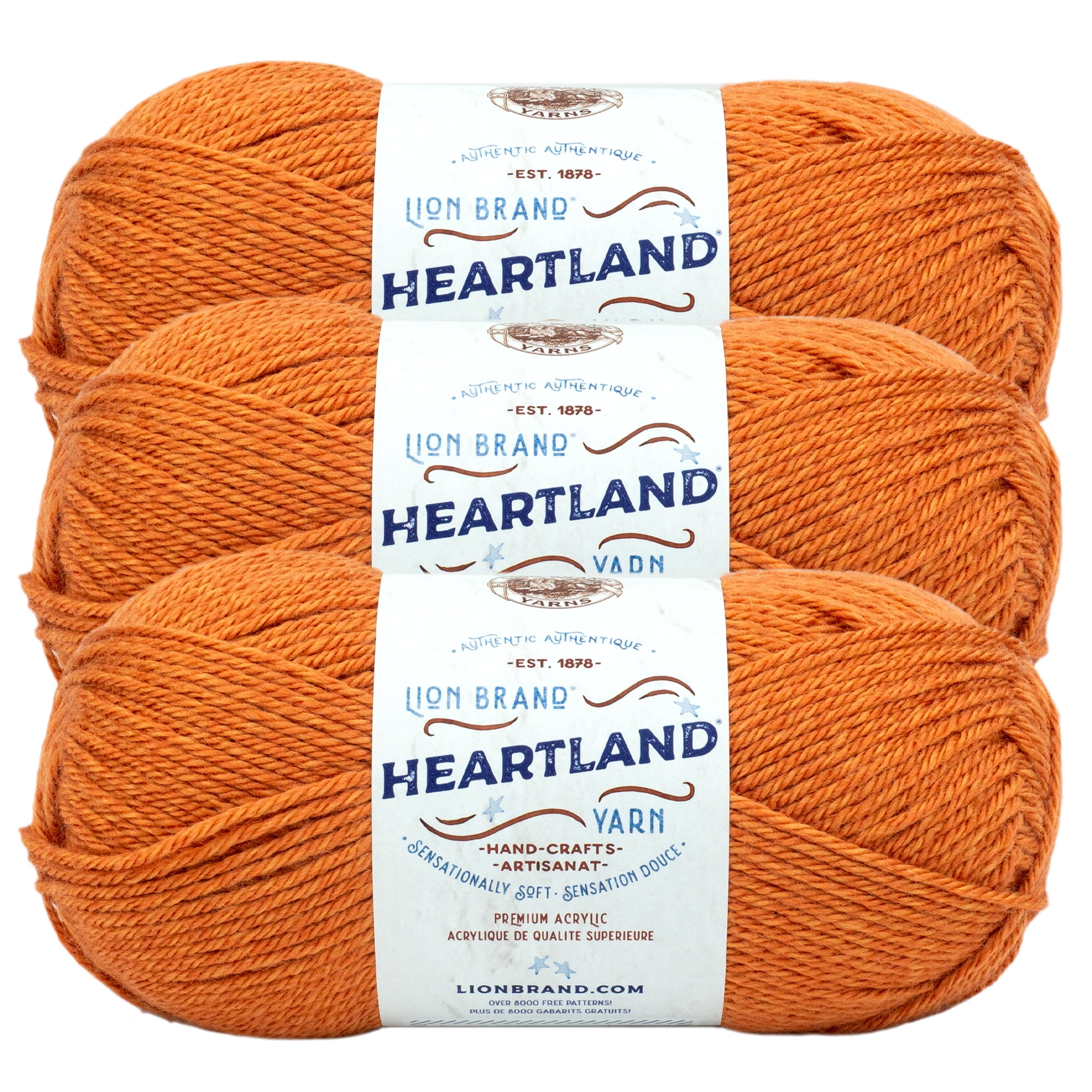 Lion Brand Yarn Heartland Gateway Arch Basic Medium Acrylic Orange Yarn ...