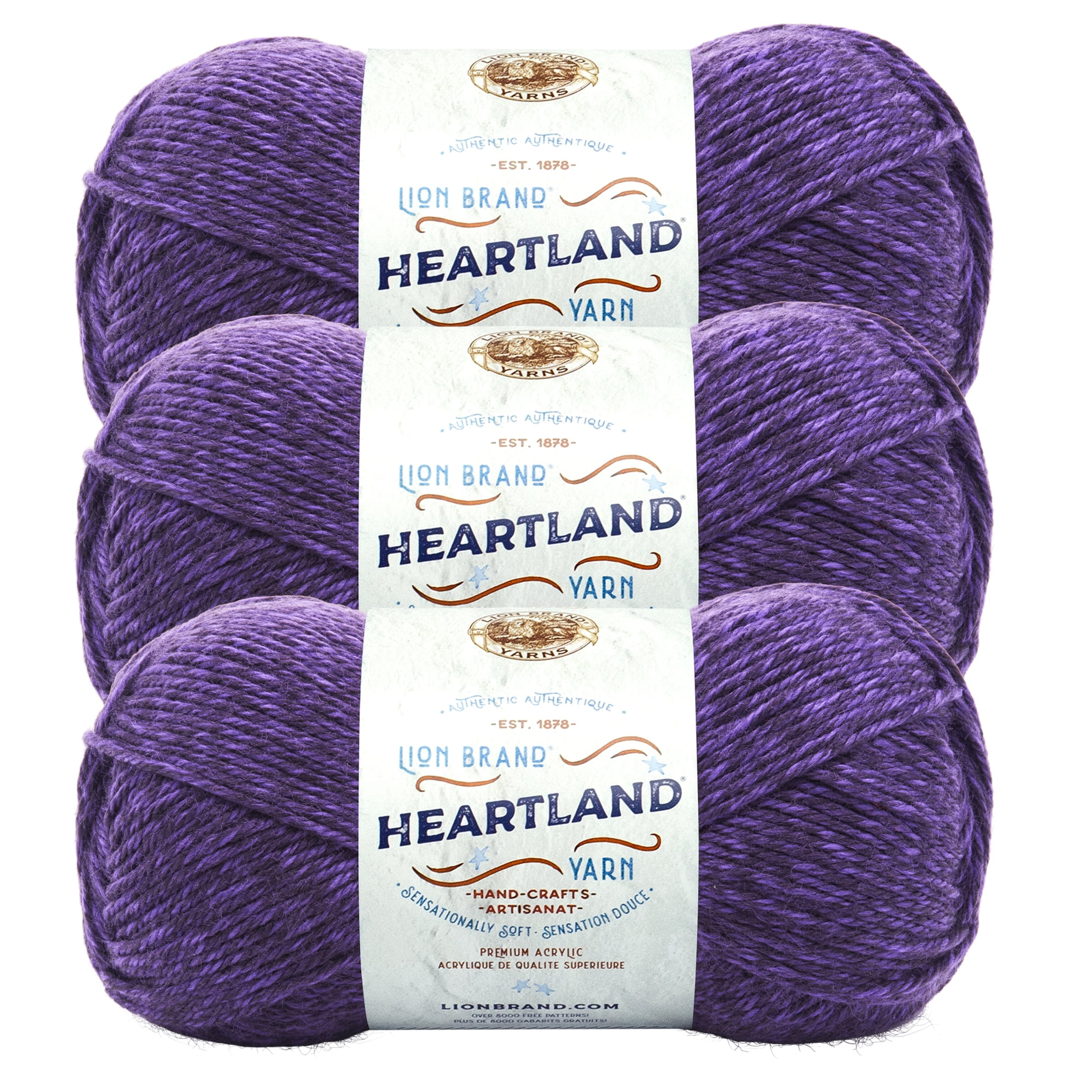 Lion Brand Yarn Heartland Hot Springs Basic Medium Acrylic Purple Yarn ...