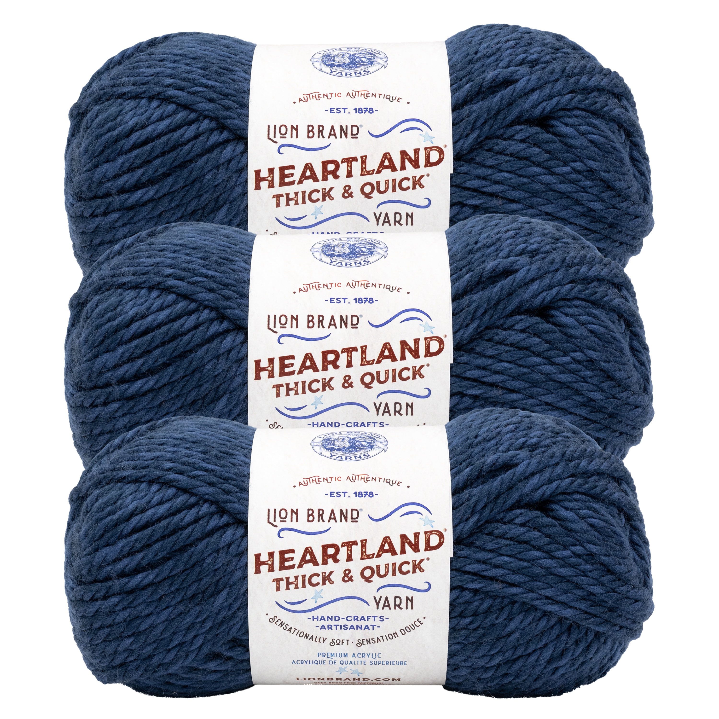 Lion Brand Yarn Heartland Thick & Quick Boston Common Super Bulky ...