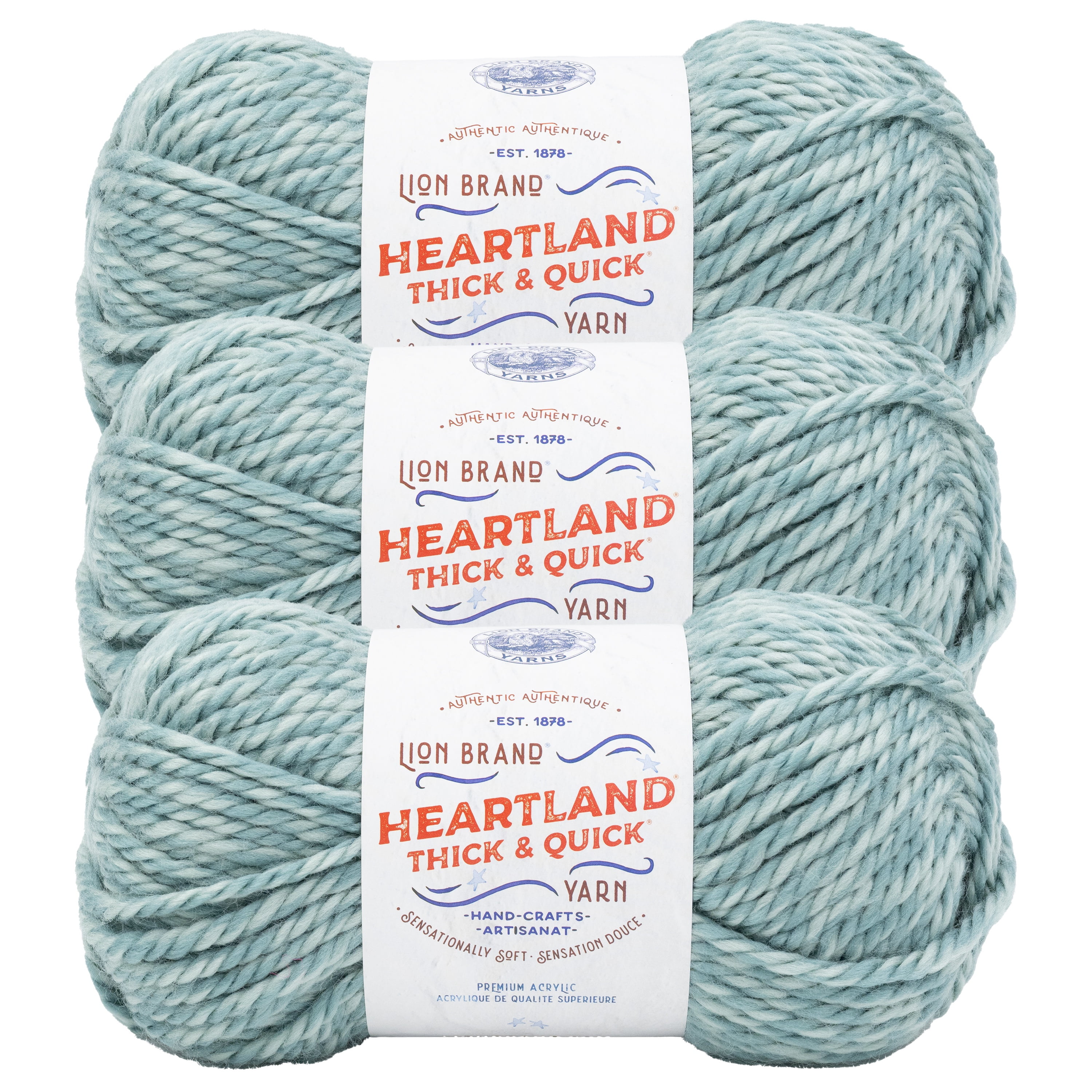 Lion Brand Yarn Heartland Thick & Quick Piedmont Super Bulky Acrylic ...