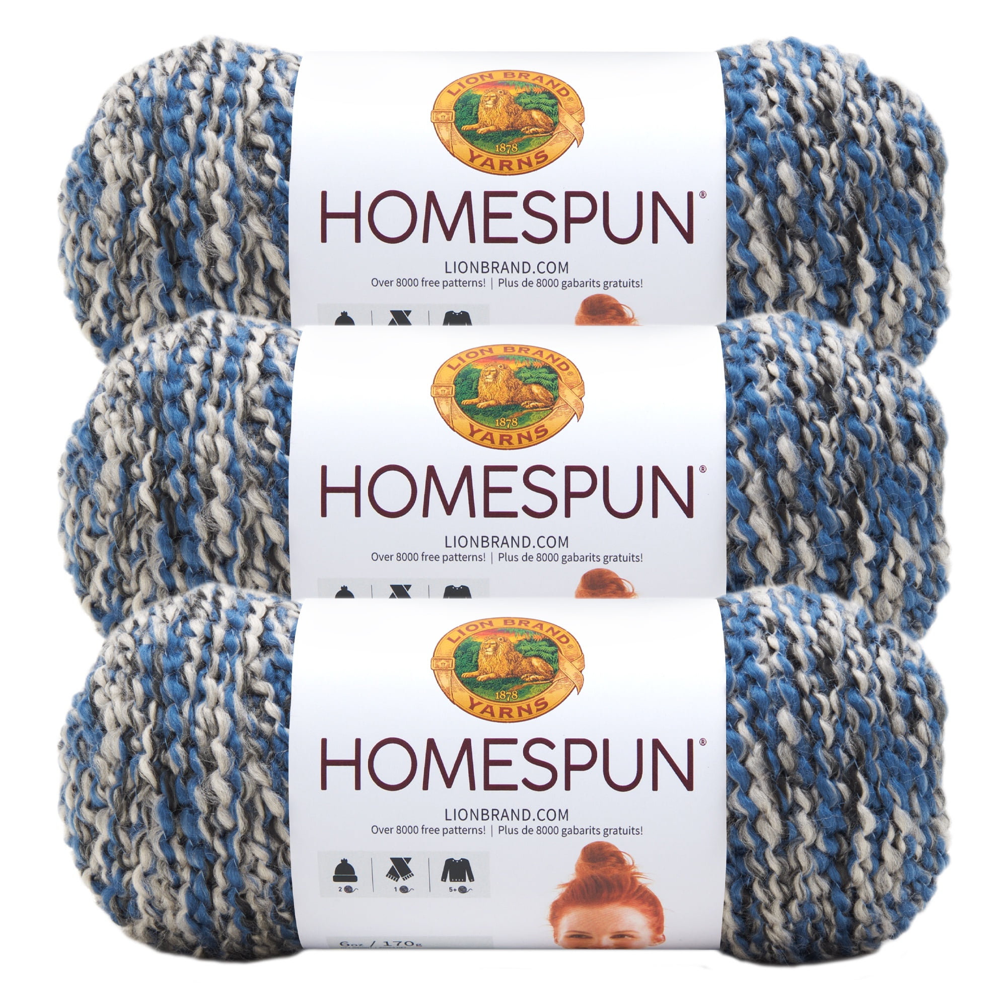 Lion Brand Yarn Homespun Blue Moon 790-602C Bulky Acrylic, Polyester ...