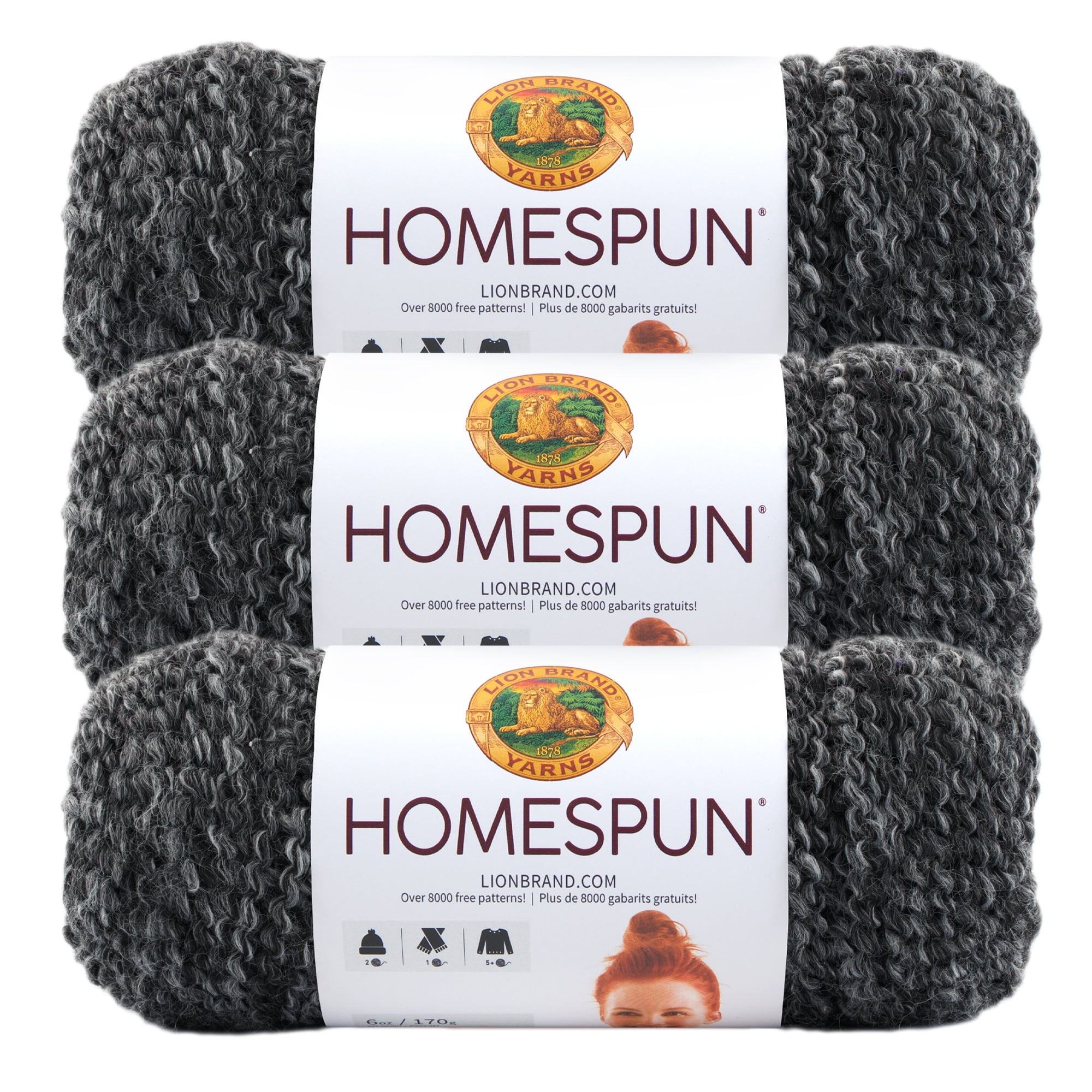 Lion Brand Yarn Homespun Edwardian 790-312 Bulky Acrylic, Polyester Yarn 3 Pack - Walmart.com