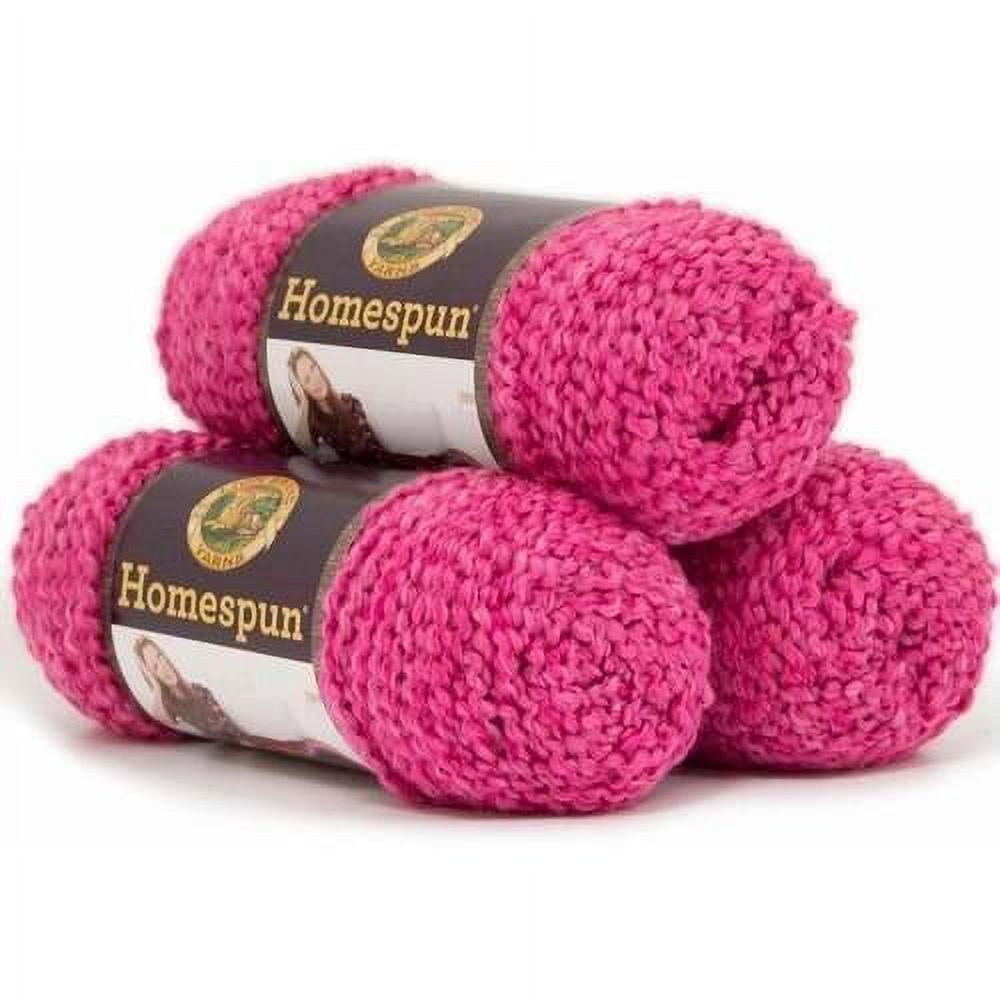 Lion Brand Yarn Homespun Peony Bulky Acrylic,Polyester Pink Yarn 3 Pack ...