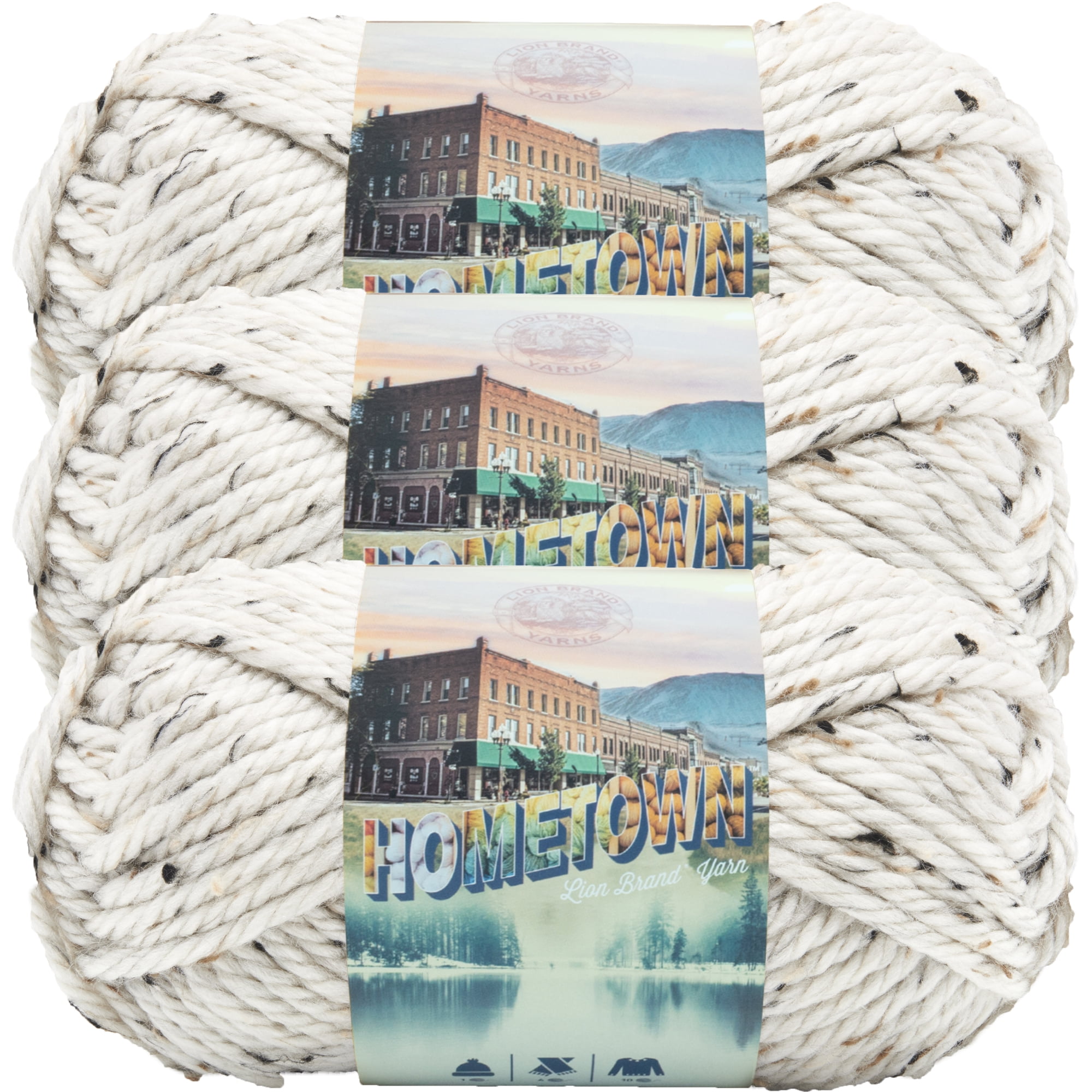 Lion Brand Yarn Hometown Aspen Tweed Basic Super Bulky Acrylic Multi ...