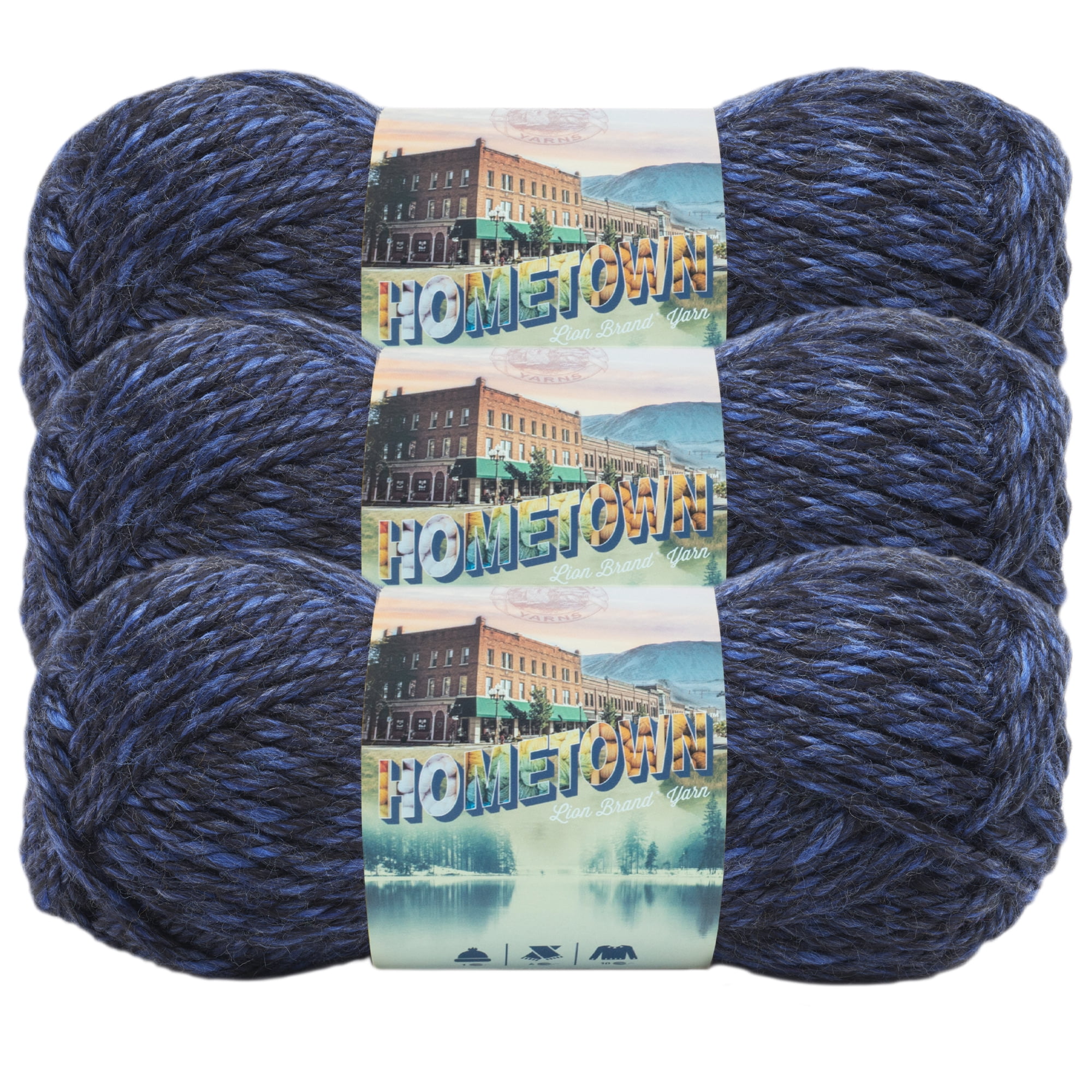 Lion Brand Yarn Hometown Milwaukee Midnight Basic Super Bulky Acrylic ...