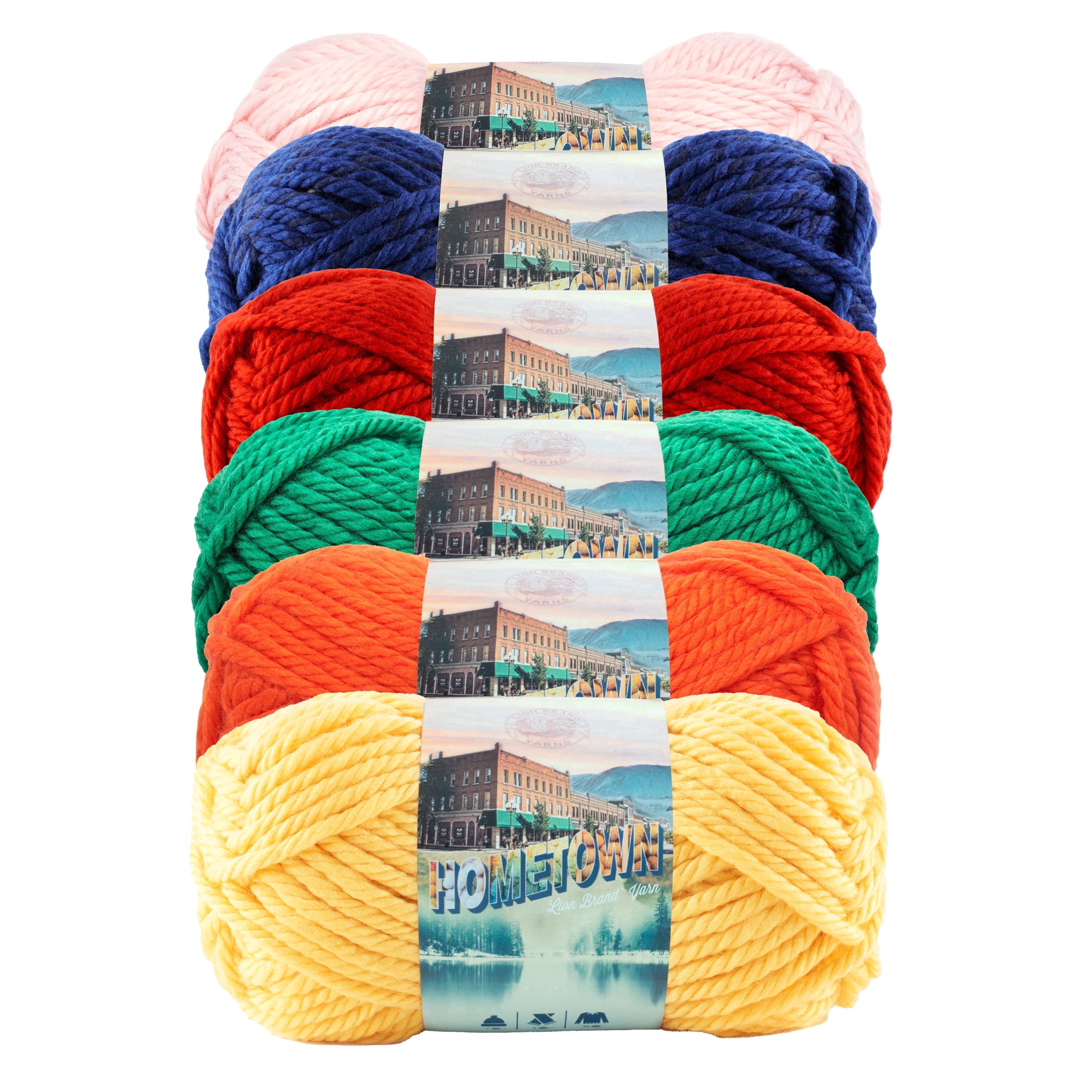 Lion Brand Yarn Hometown Spectrum Pack COLOR135-025 Super Bulky Yarn ...