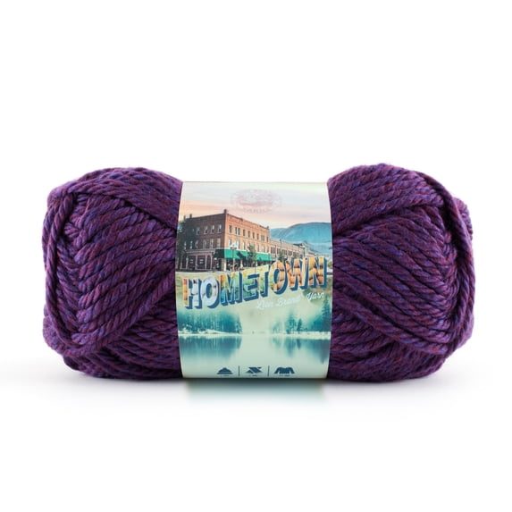 Lion Brand Hometown USA Acrylic Yarn Portland Wine 5oz Super Bulky Cozy ...