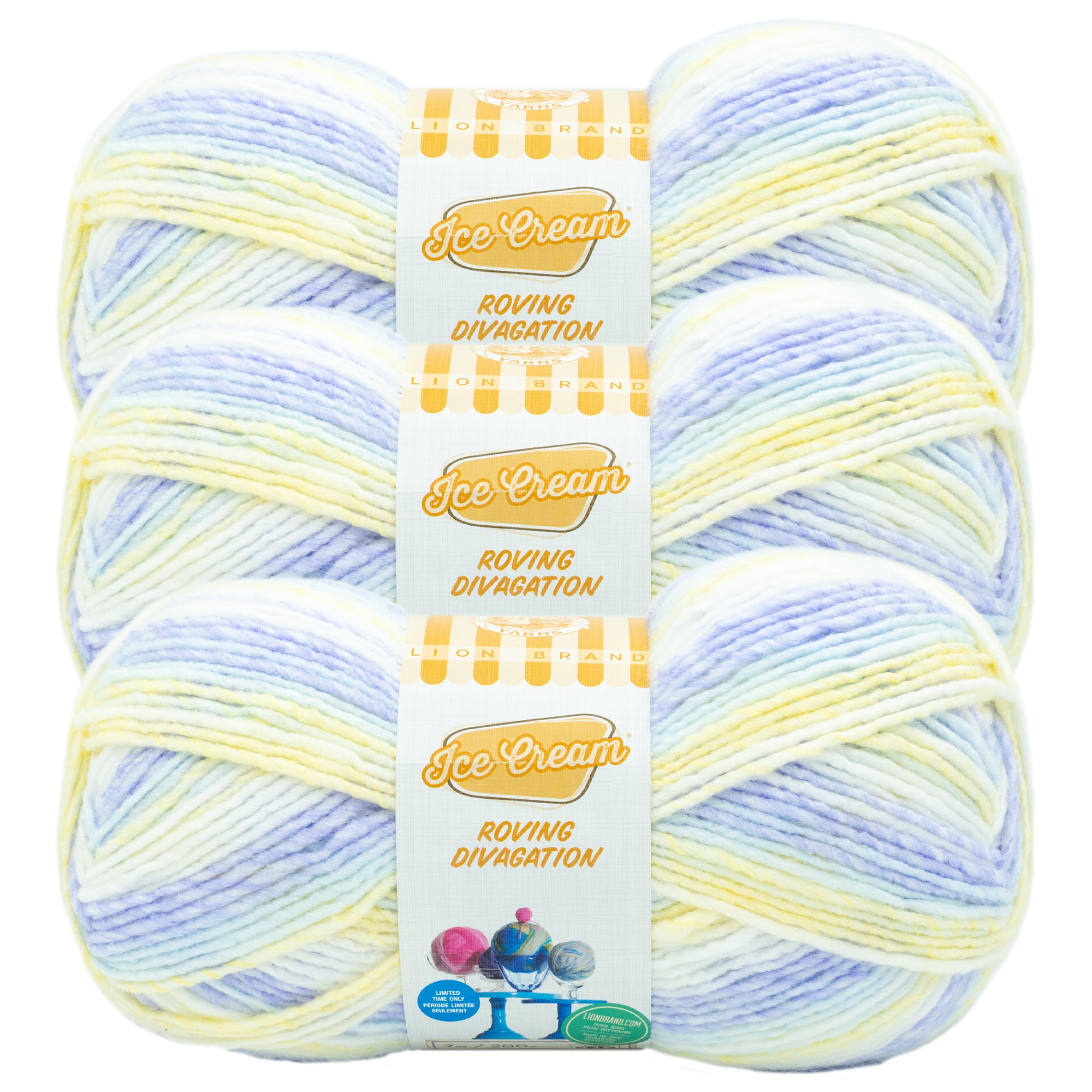 Lion Brand Yarn Ice Cream Roving Pixie Stix Medium Acrylic Multi-color ...