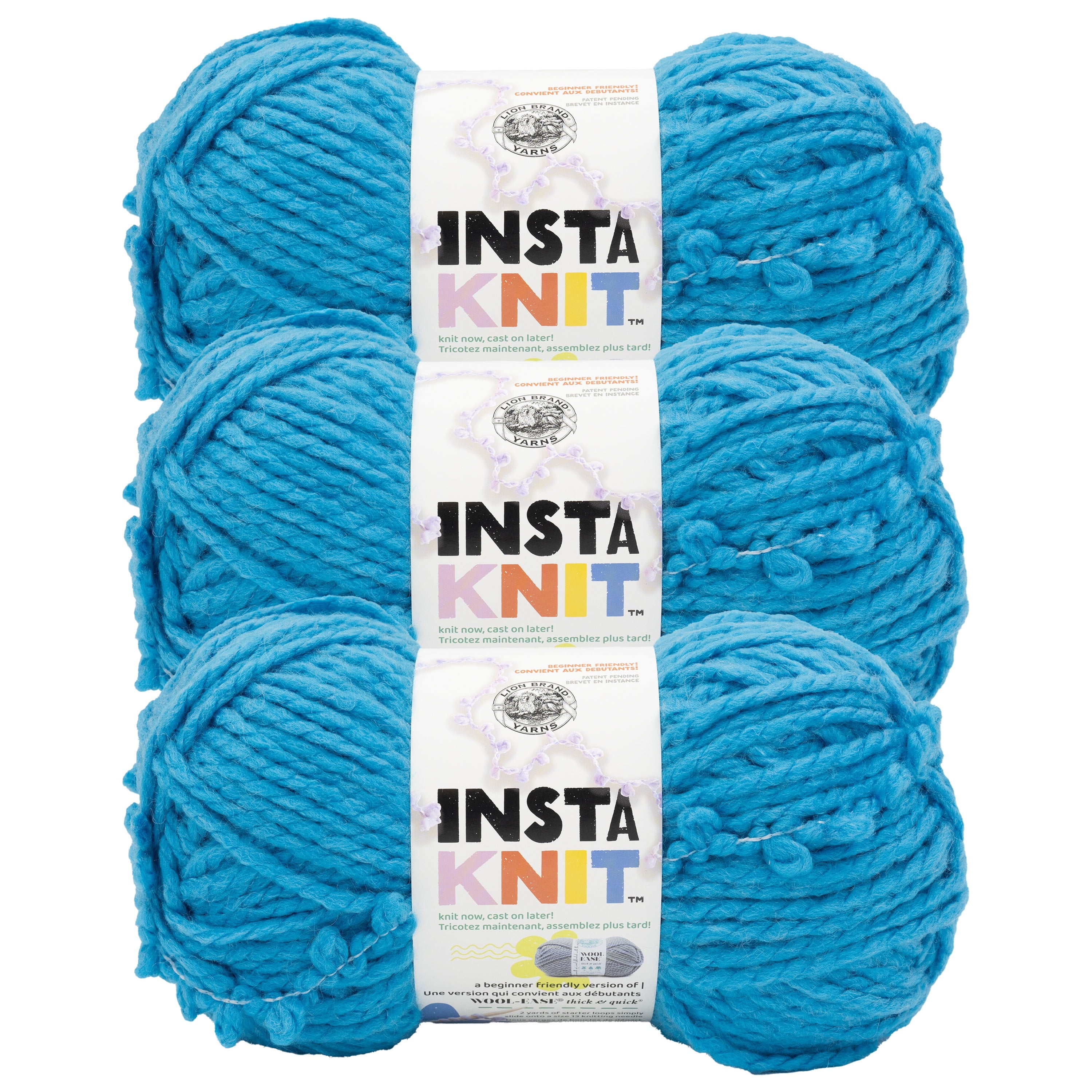 Lion Brand Yarn Insta Knit Never Blue Over You Super Bulky Acrylic ...
