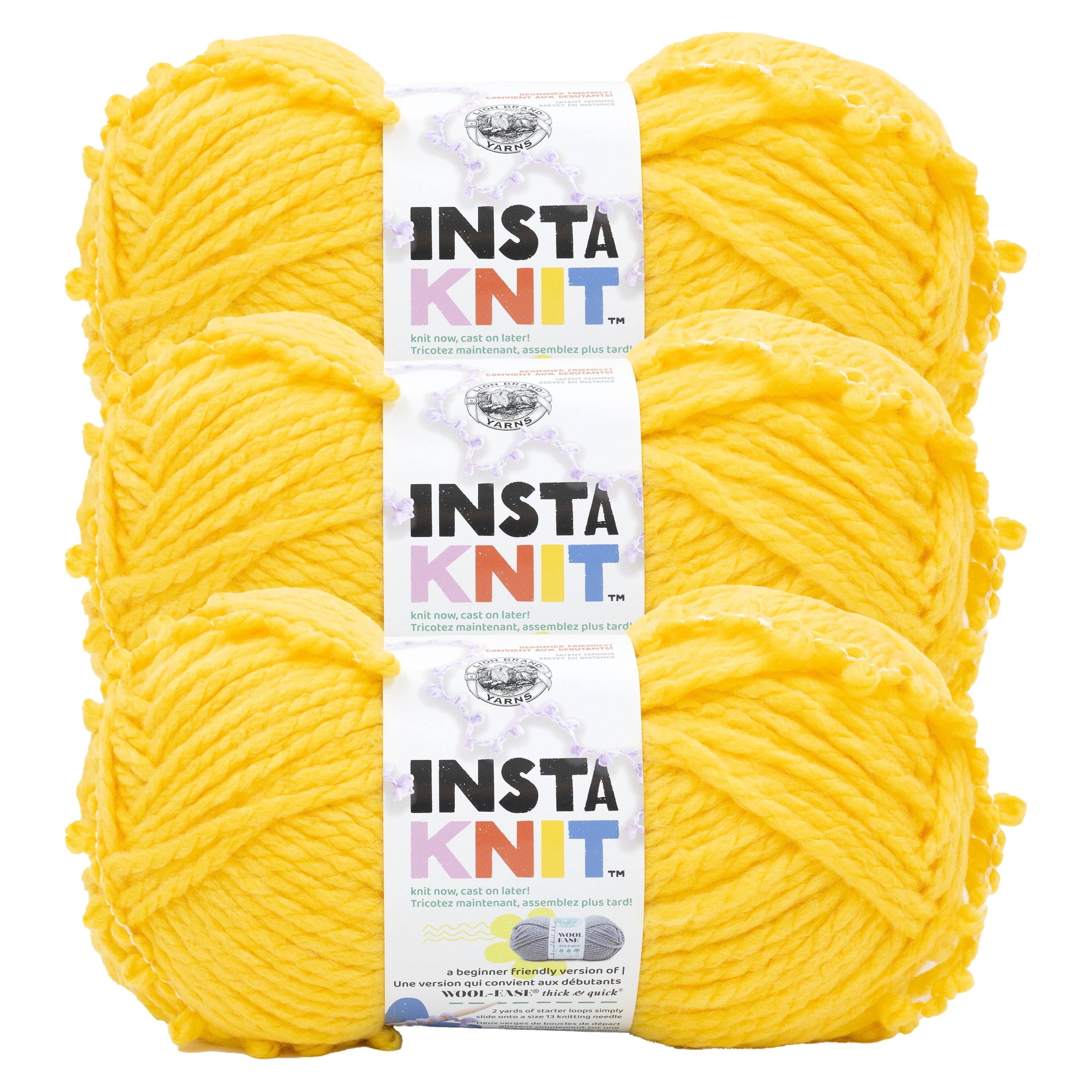 Lion Brand Yarn Insta Knit Singing Like a Canary Super Bulky Acrylic ...