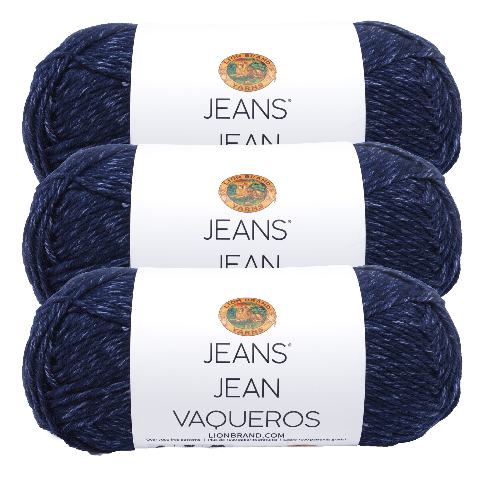 Lion Brand Yarn Jeans Brand New Denim Medium Acrylic Blue Yarn 3 Pack ...
