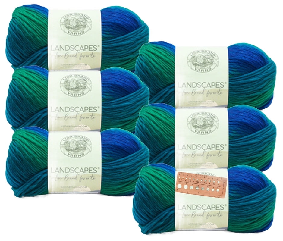 Lion Brand Yarn - Landscapes - 6 Pack (Blue Lagoon) - Walmart.com