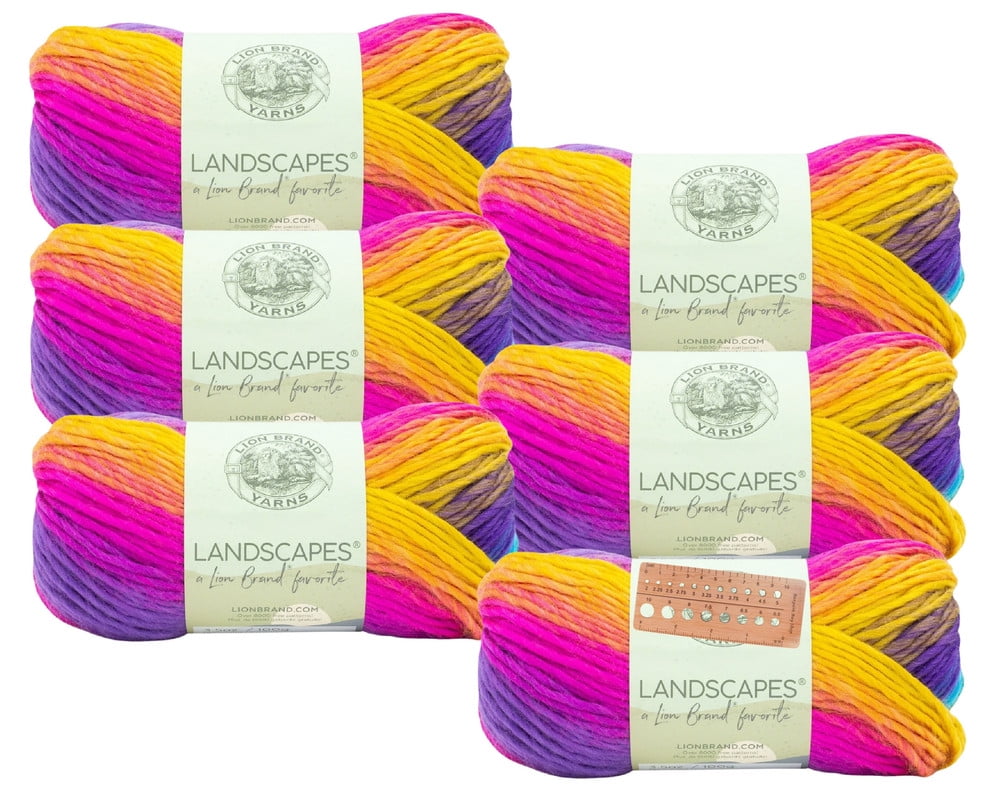 Lion Brand Yarn - Landscapes - 6 Pack (Boardwalk) - Walmart.com