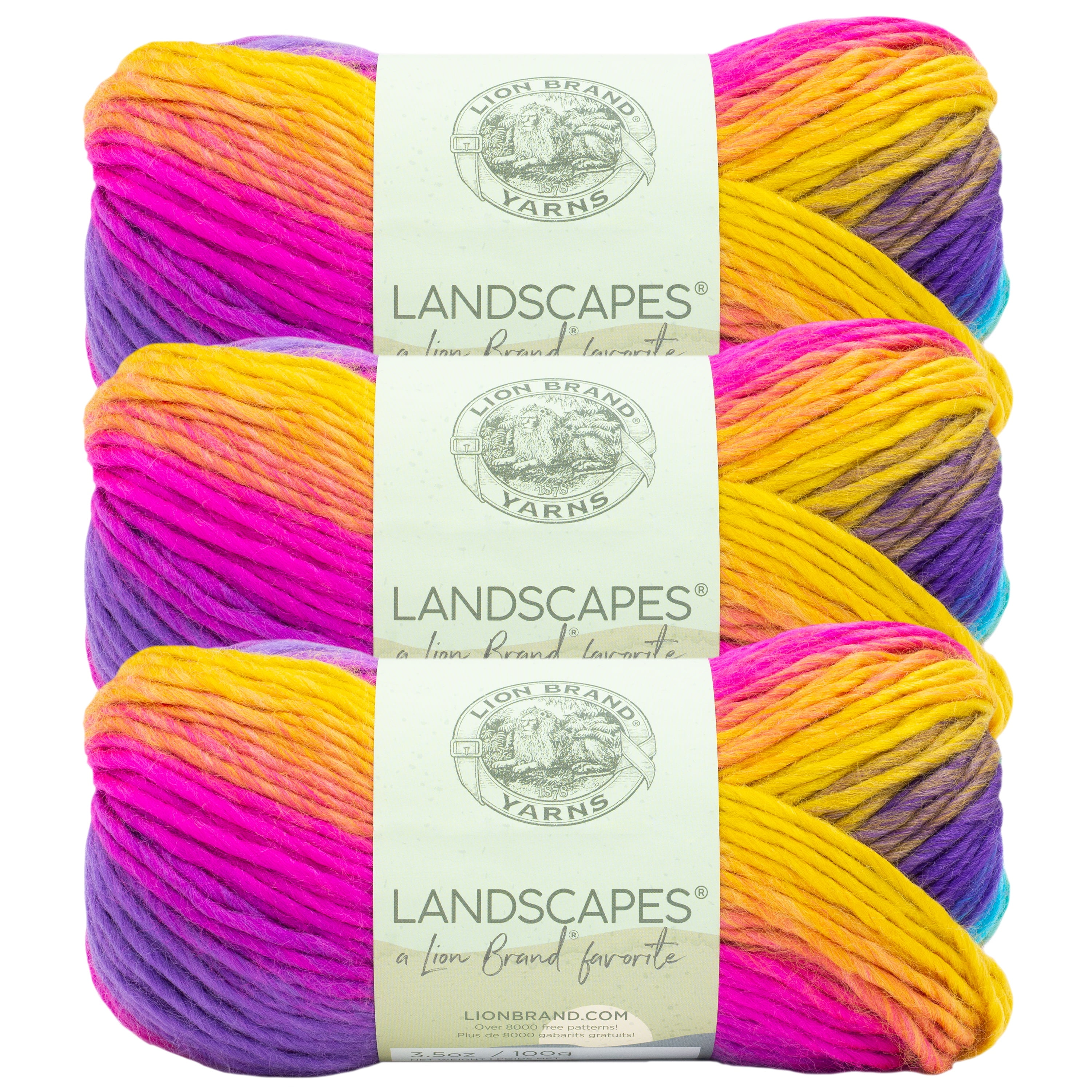 Lion Brand Yarn Landscapes Boardwalk Medium Acrylic Yarn 3 Pack ...