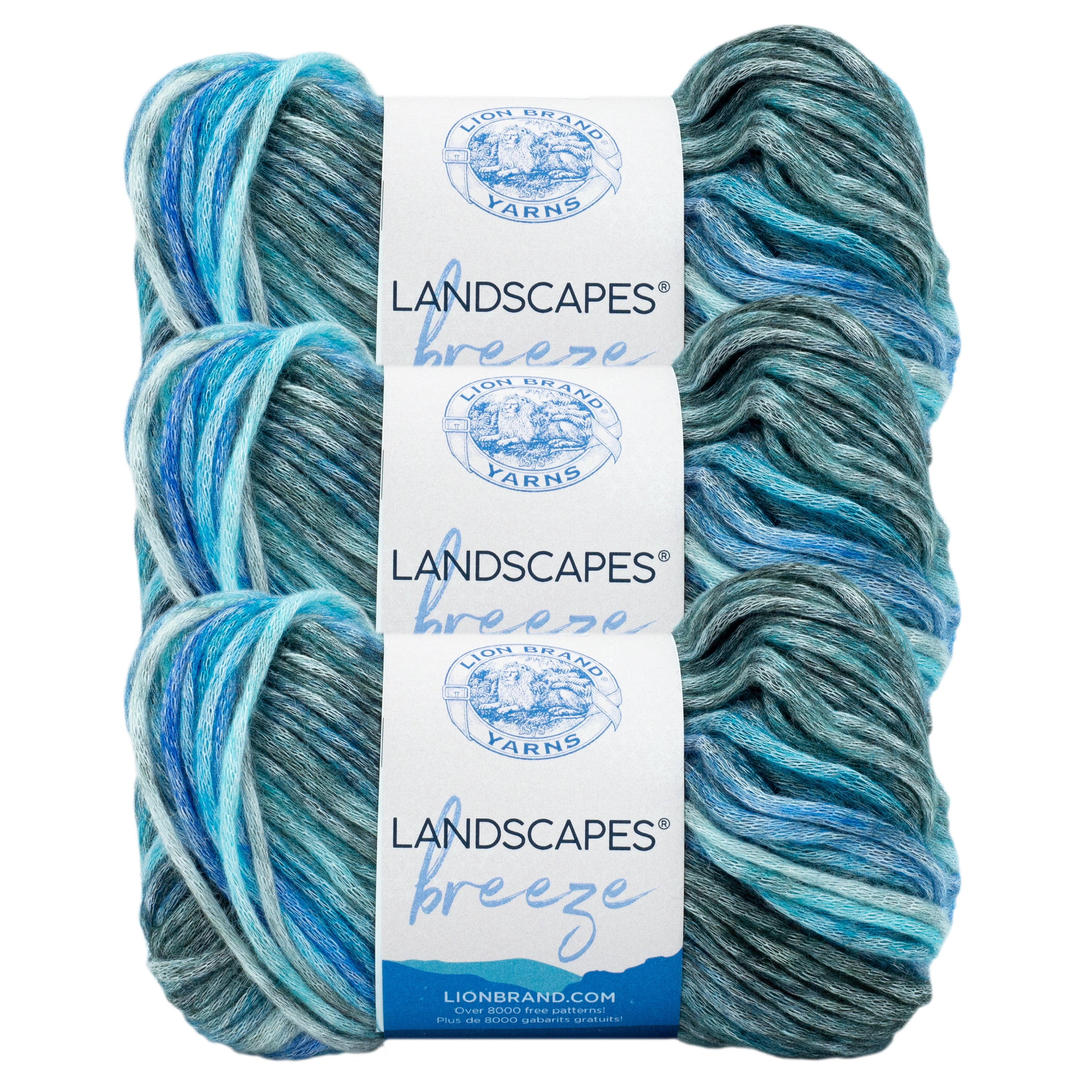 Lion Brand Yarn Landscapes Breeze Lagoon Medium Modal, Acrylic, Wool ...
