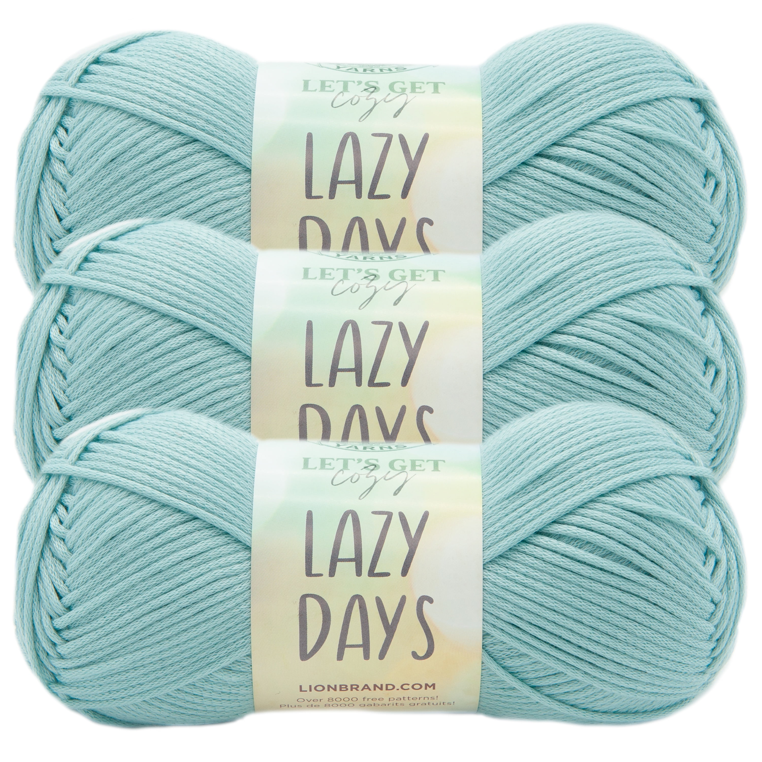 Lion Brand Yarn Lazy Days Surf Spray Medium Polyester Yarn 3 Pack ...